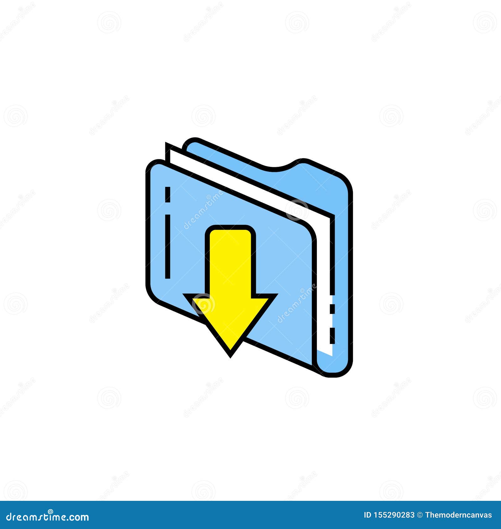 Download file line icon stock vector. Illustration of color - 155290283