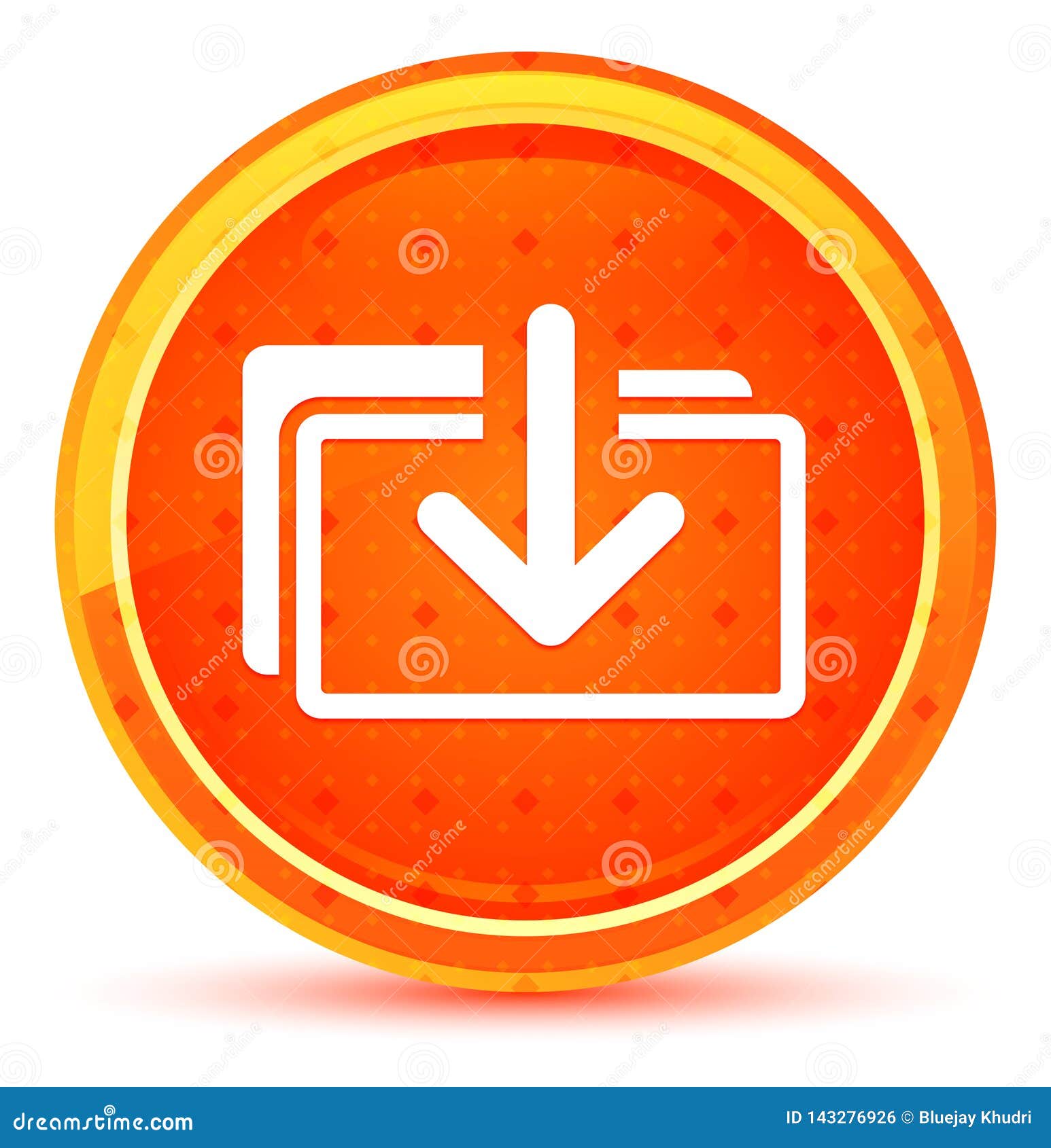 Download Files Icon Natural Orange Round Button Stock Illustration ...