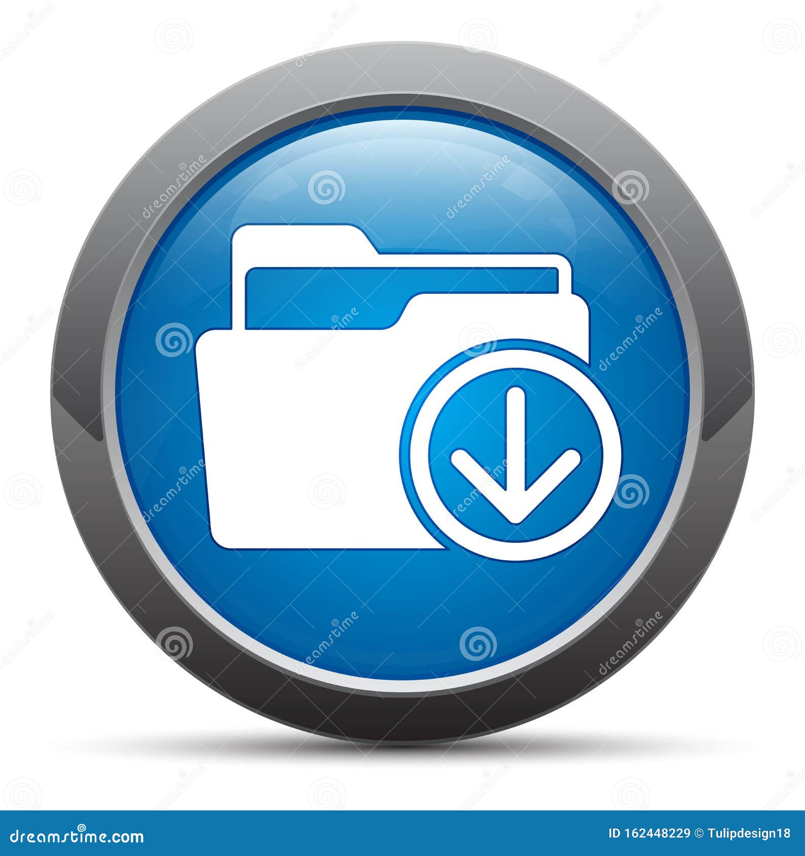 Download Files Icon Premium Blue Round Button Vector Illustration Stock ...