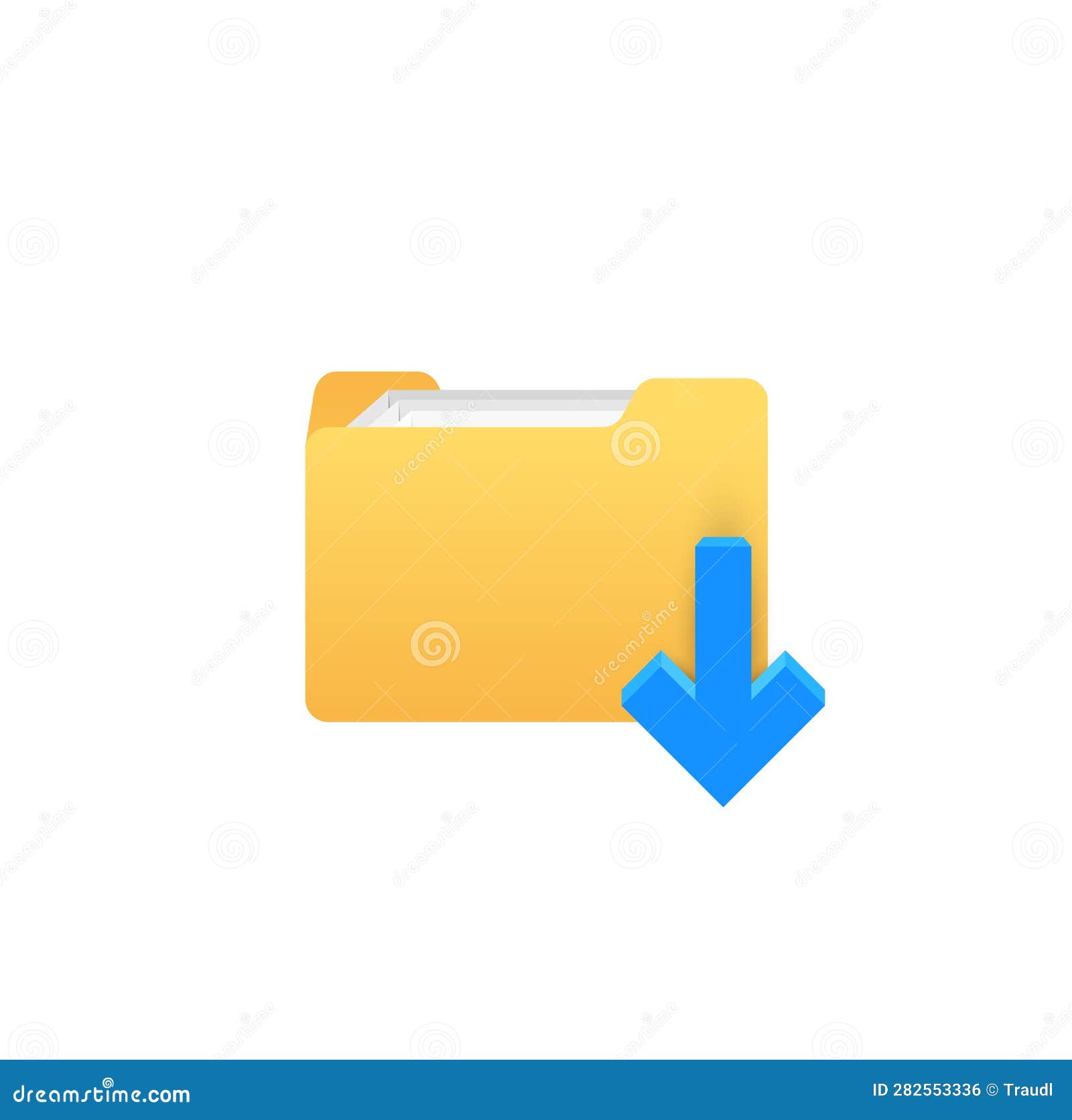 Download Folder with Blue Arrow Icon Design. Operating System UI Design ...