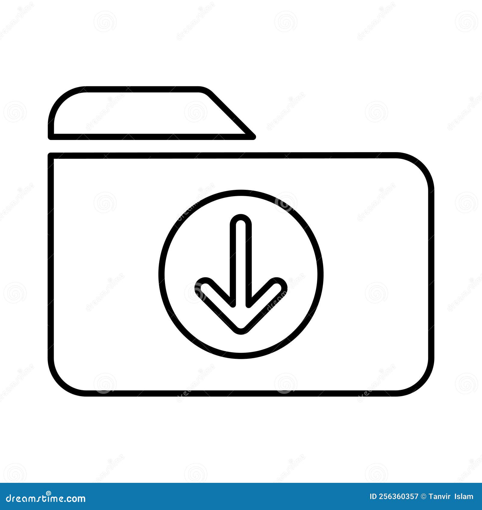 Download folder Icon stock vector. Illustration of graphic - 256360357