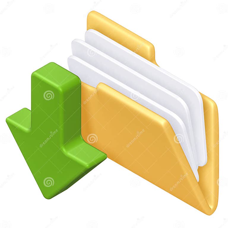 Download Folder Icon with Clipping Path, 3d Rendering Stock ...