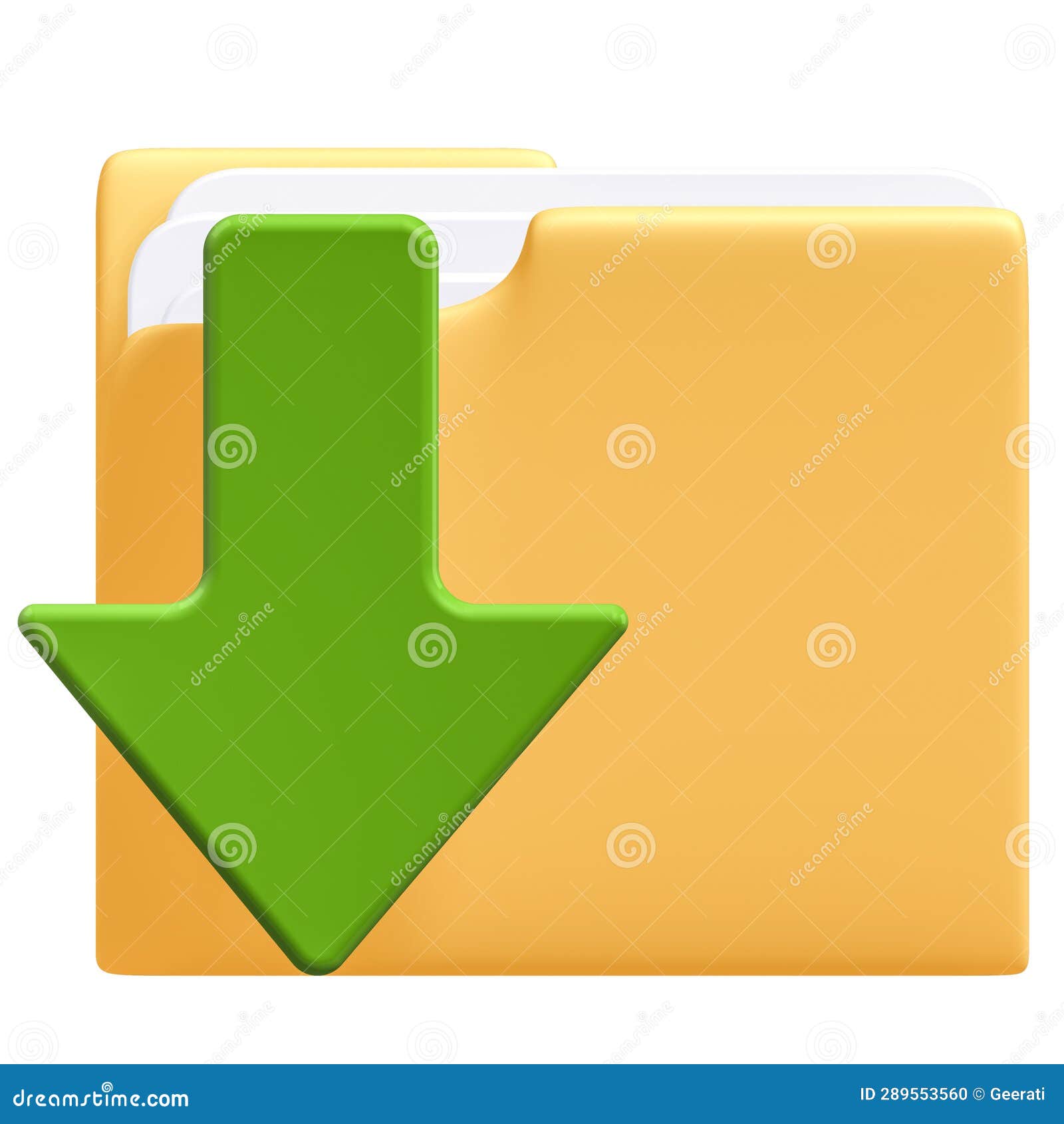 Download Folder Icon with Clipping Path, 3d Rendering Stock Photo ...