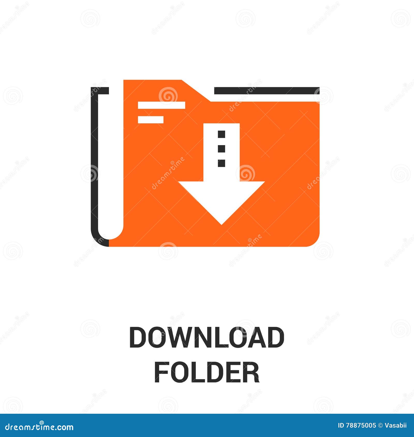 Download folder icon stock vector. Illustration of archive - 78875005