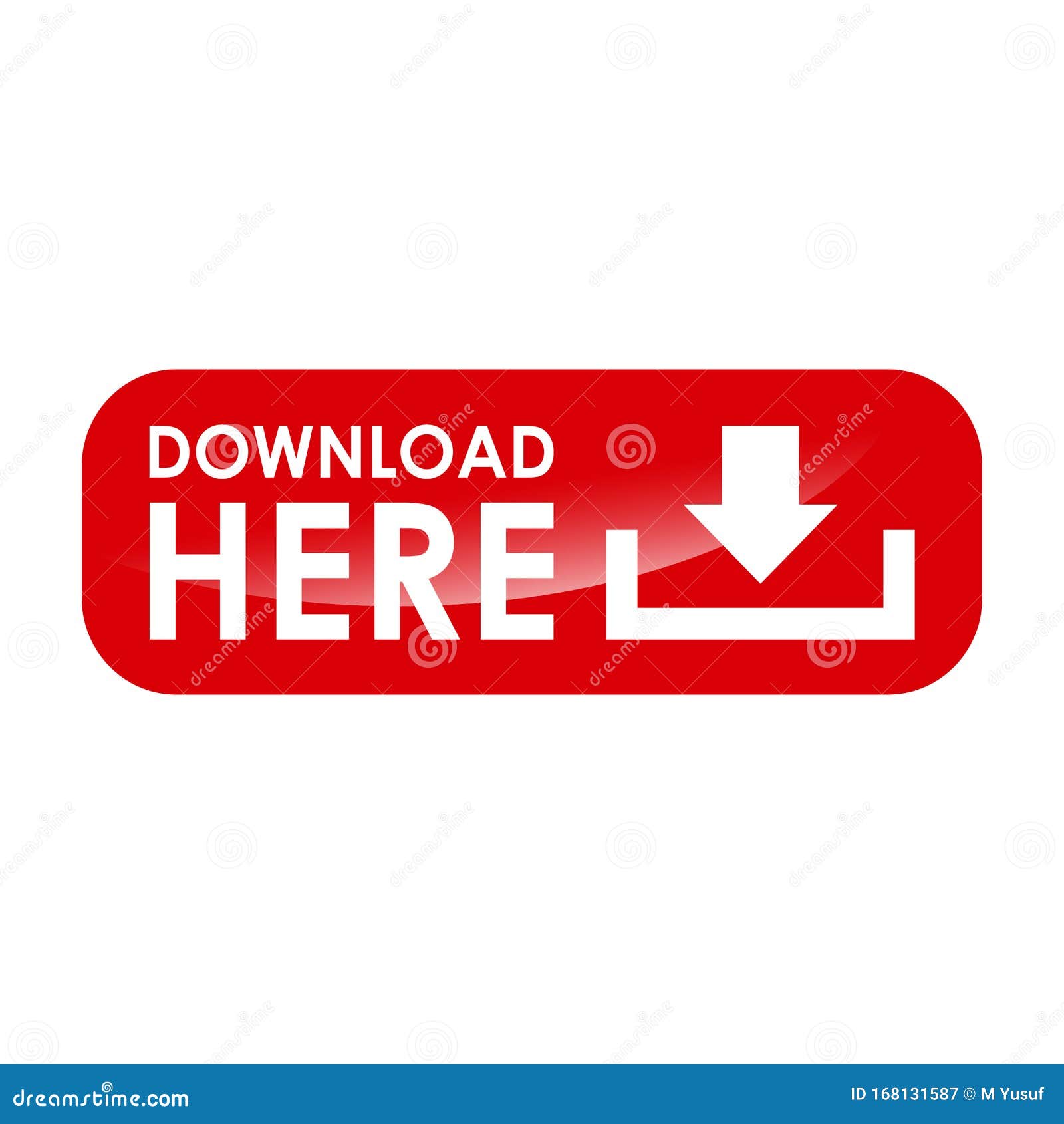 Download Here Button Stylist Text Rounded Stock Vector - Illustration ...