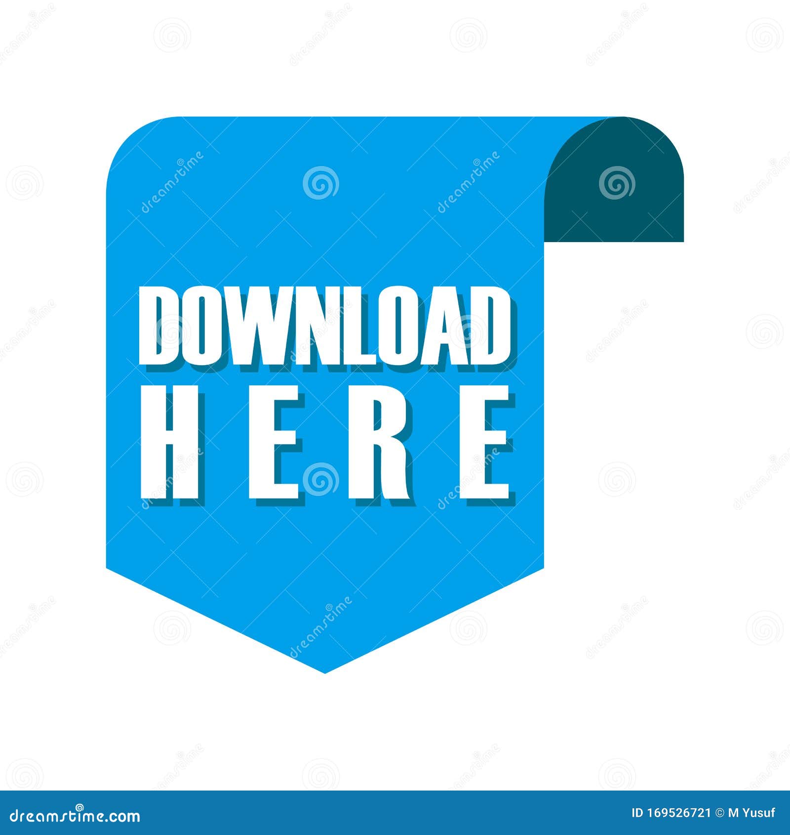 Download Here Button Stylist Text Rounded Rectangular Shape Stock ...