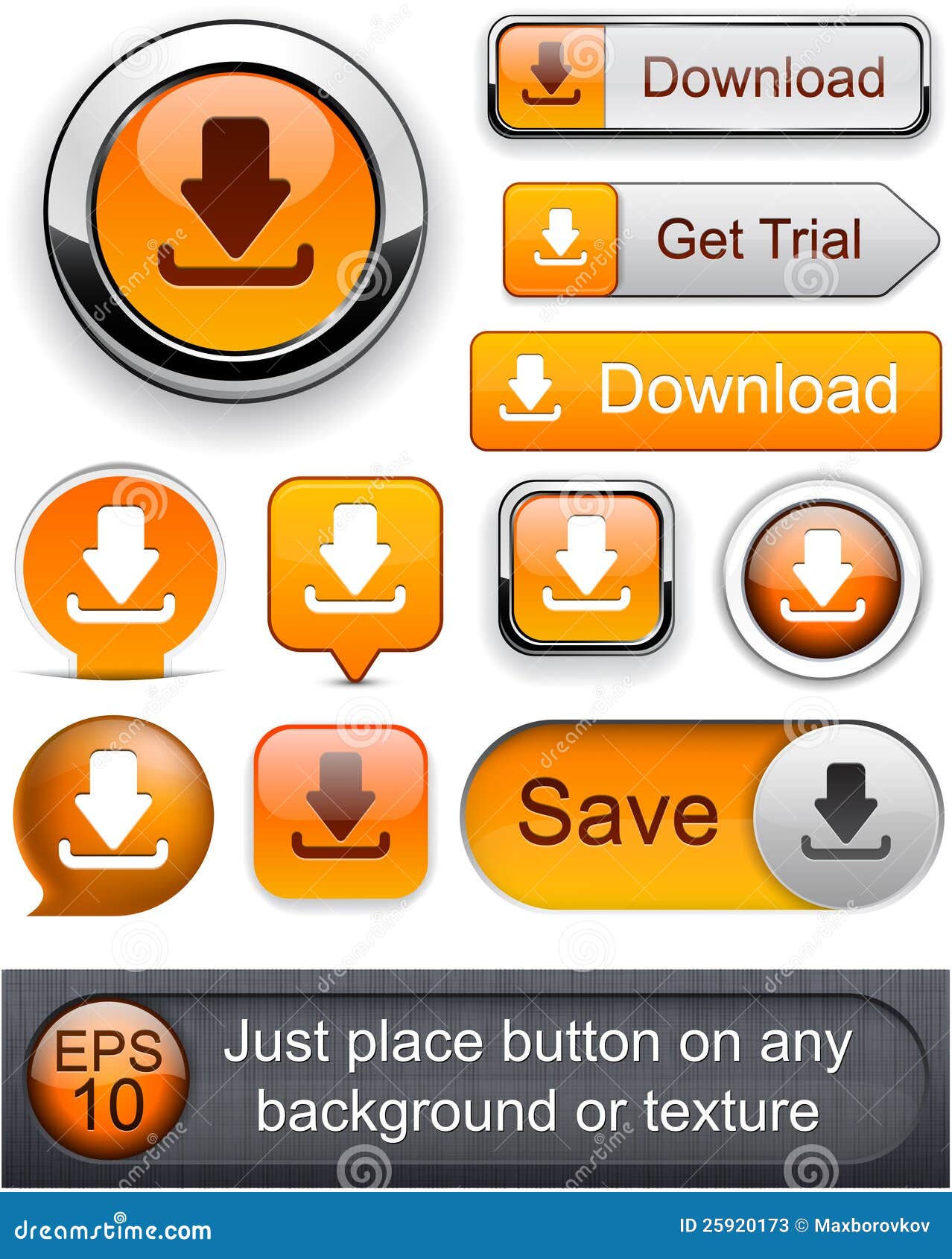 Download High-detailed Modern Buttons. Stock Illustration ...