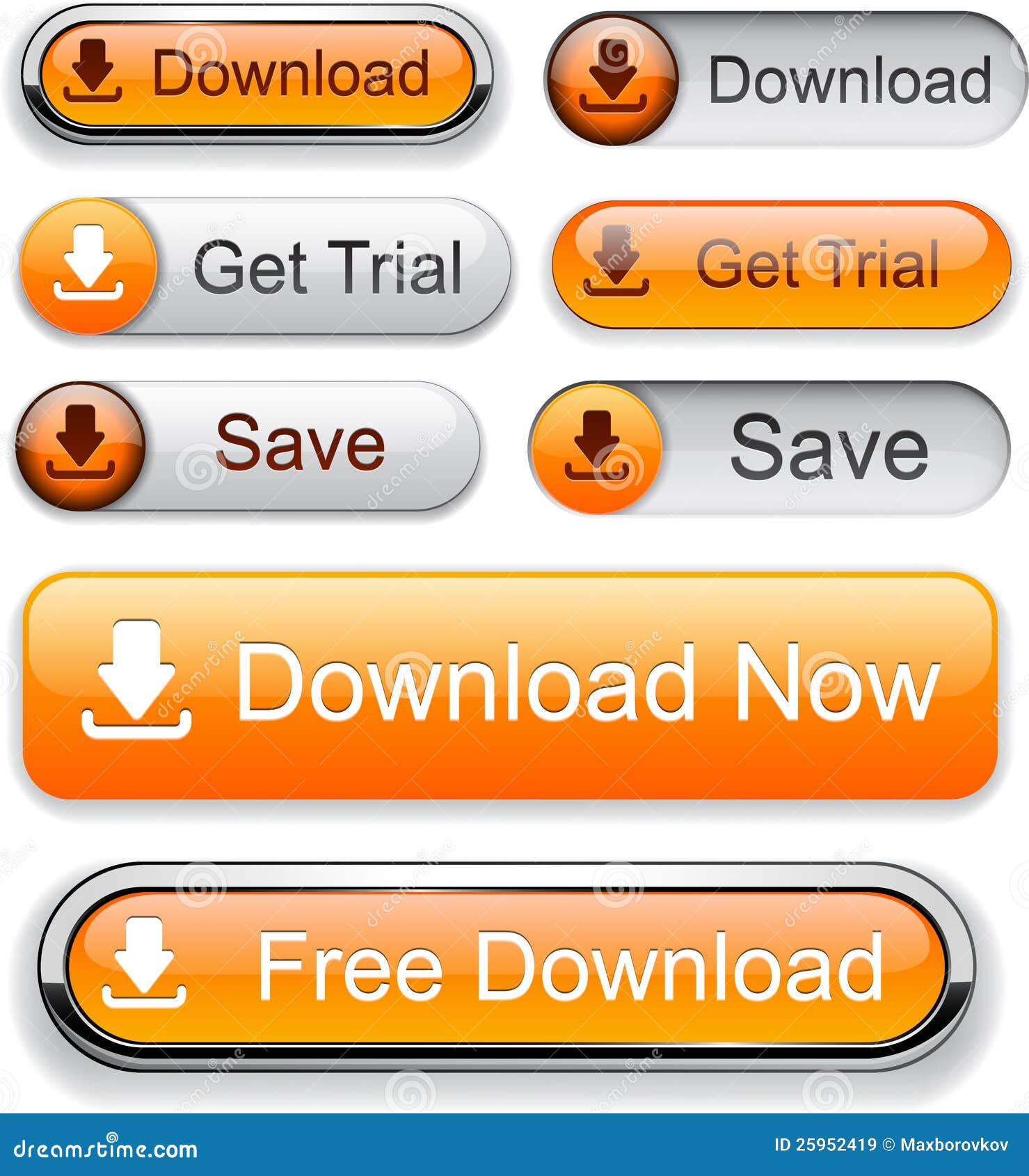 Download High-detailed Modern Buttons. Stock Vector - Illustration of ...