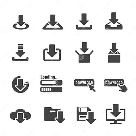 Download icon set stock vector. Illustration of disk - 136589879