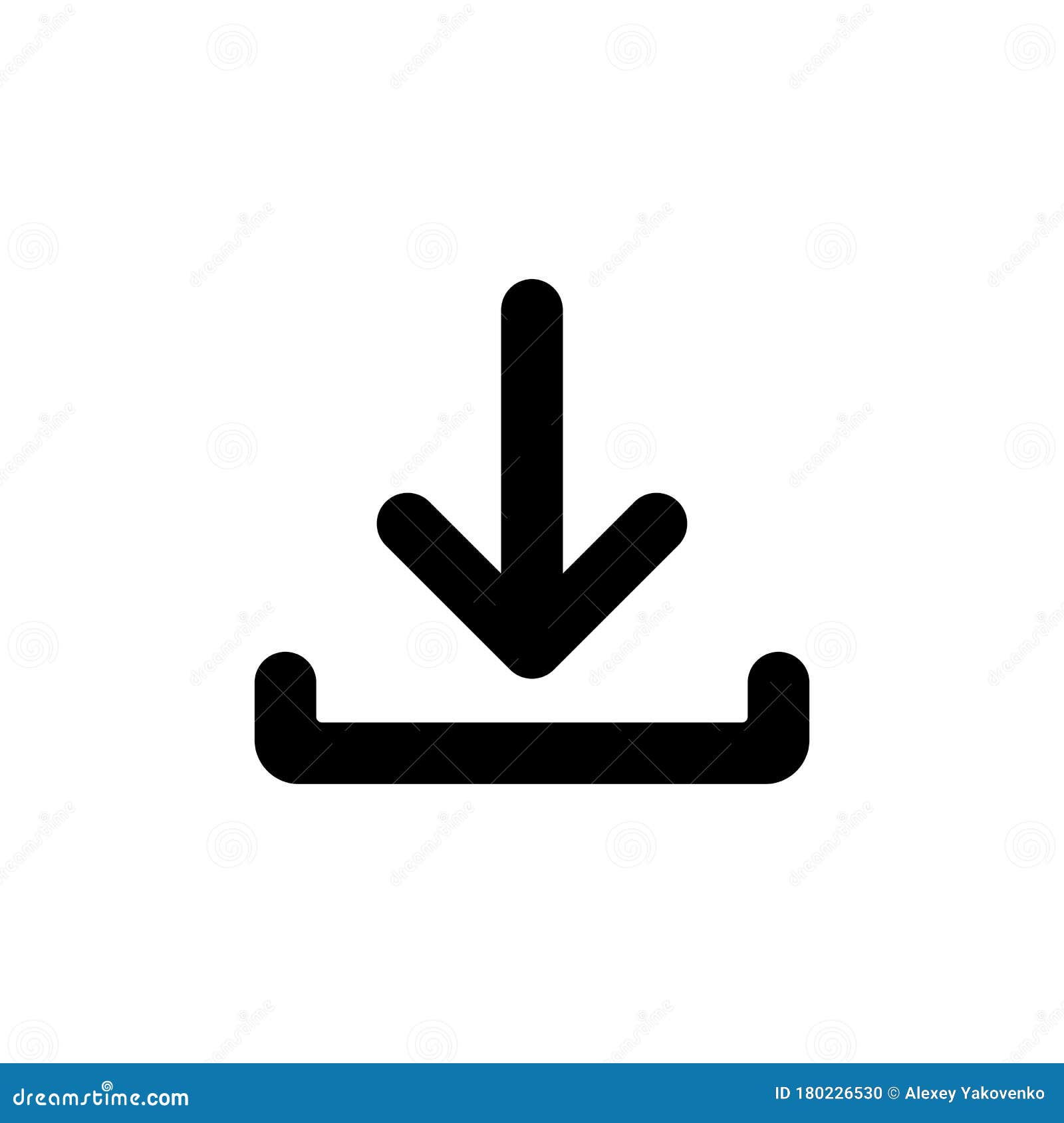 Download Icon in Black Simple Design on an Isolated Background. EPS 10 ...