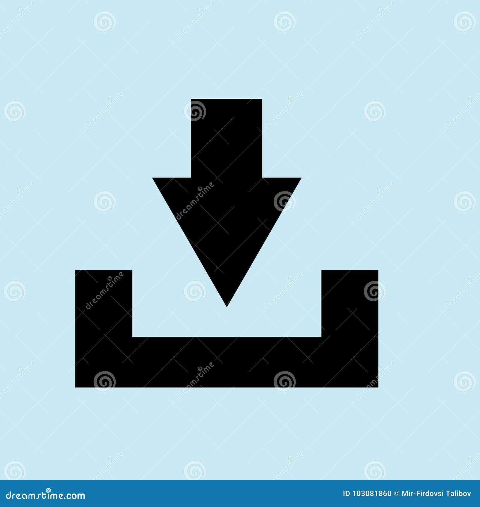 Download Icon, Blue Background Vector Stock Vector - Illustration of ...