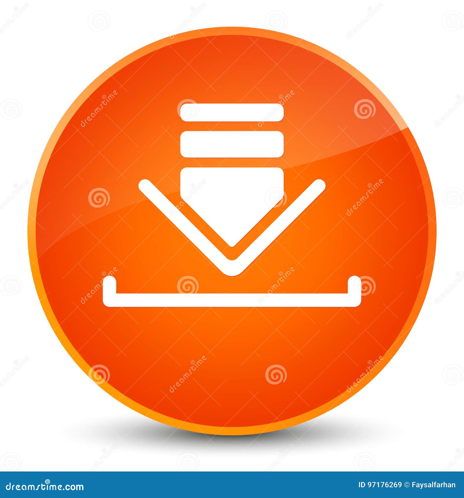 Download Icon Elegant Orange Round Button Stock Illustration ...