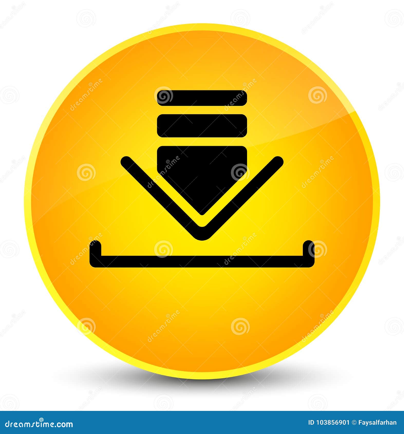 Download Icon Elegant Yellow Round Button Stock Illustration ...