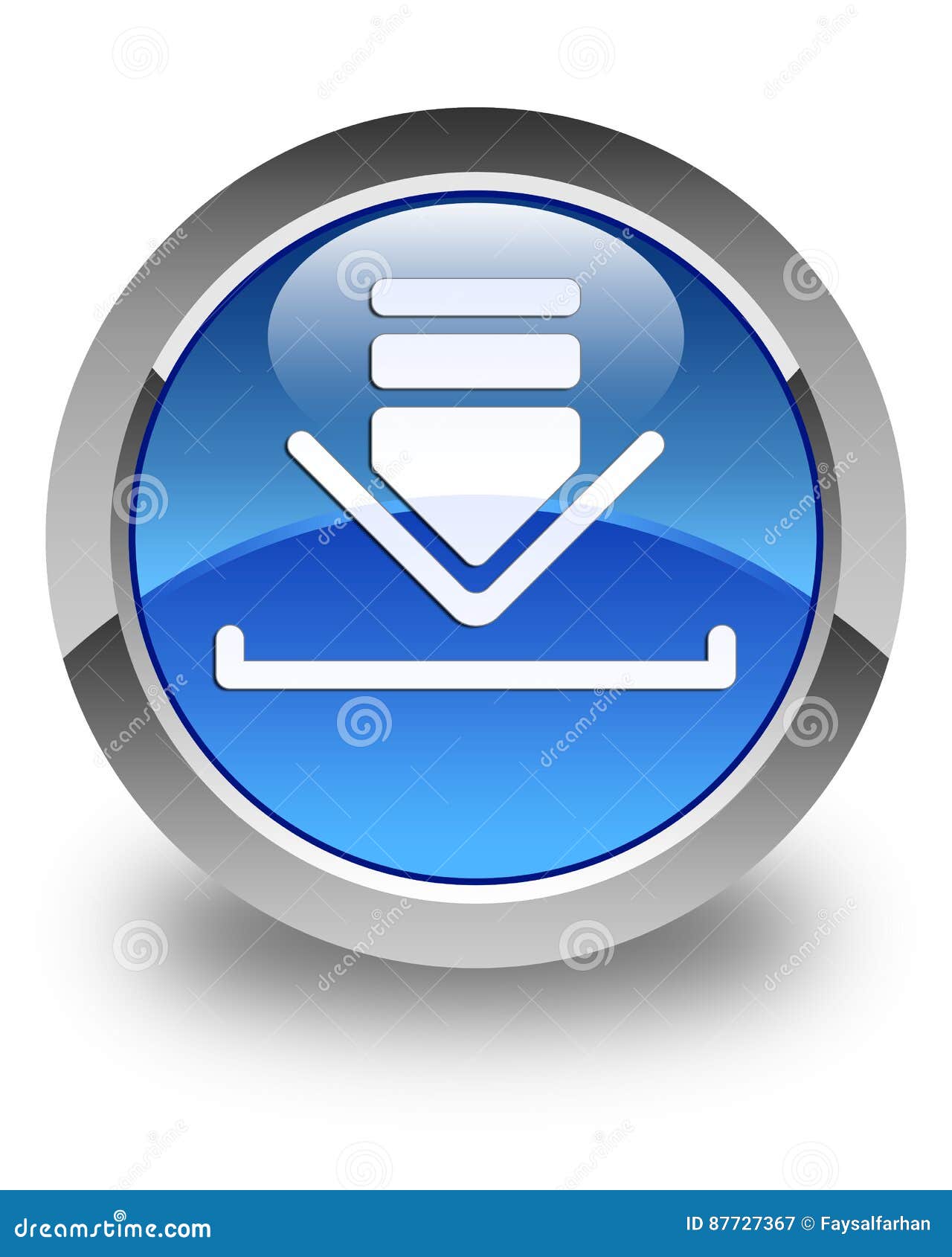Download Icon Glossy Blue Round Button Stock Illustration ...