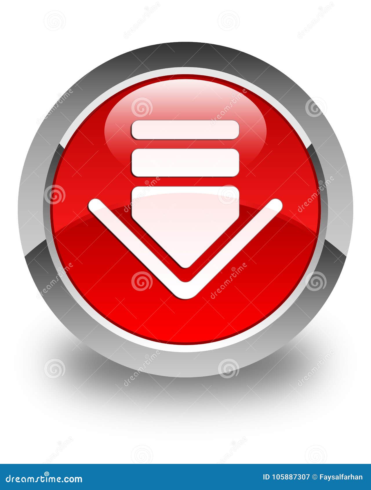 Download Icon Glossy Red Round Button Stock Illustration - Illustration ...