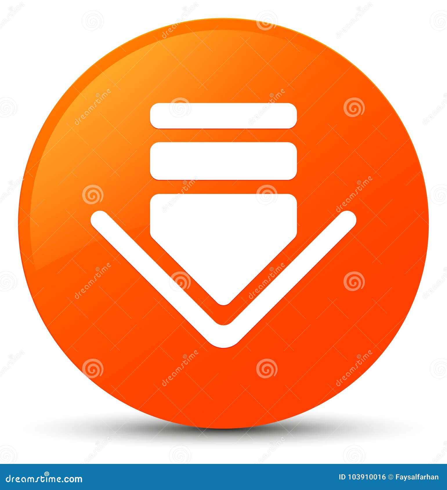 Download Icon Orange Round Button Stock Illustration - Illustration of ...