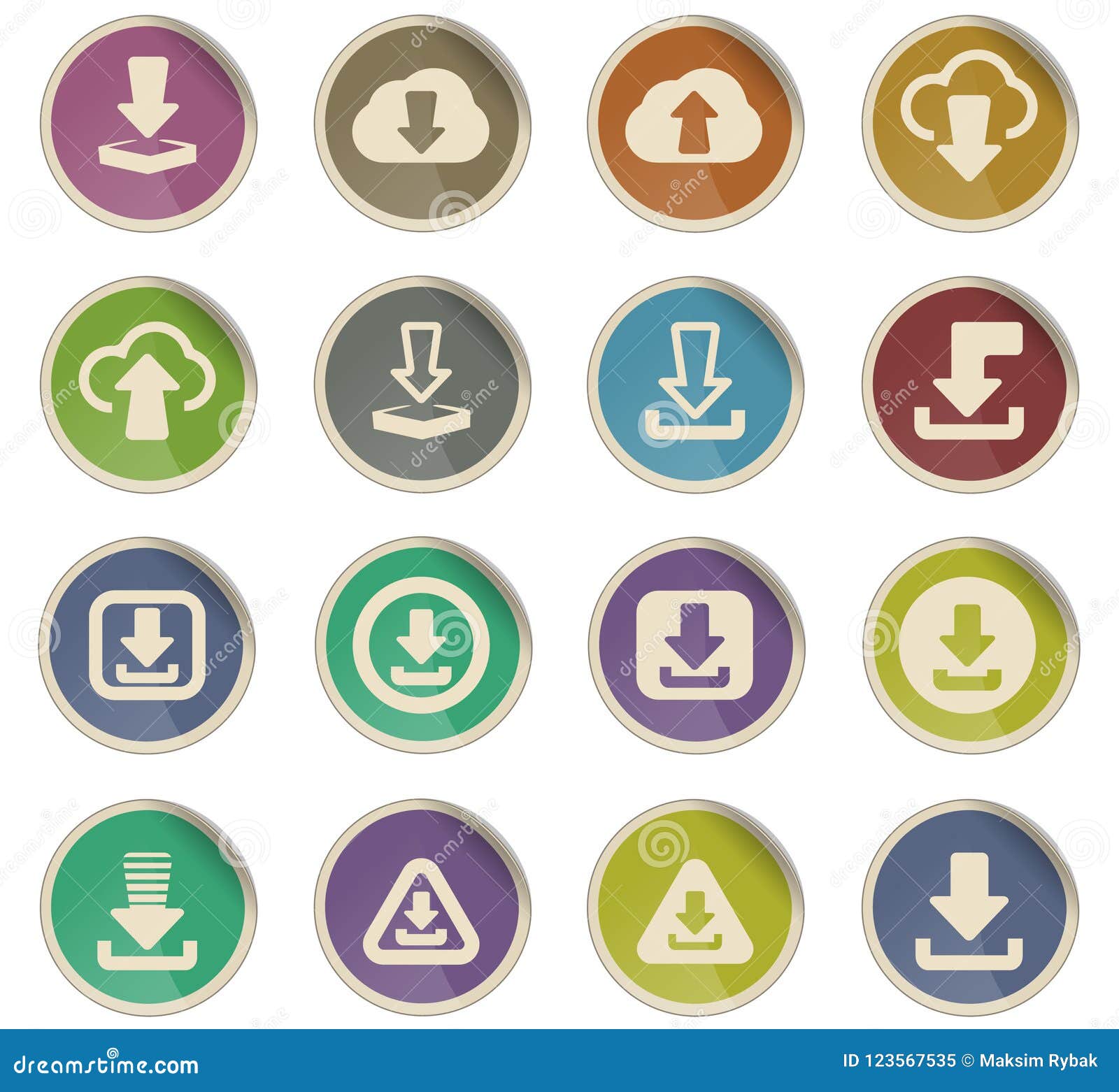 Download icon set stock vector. Illustration of data - 123567535