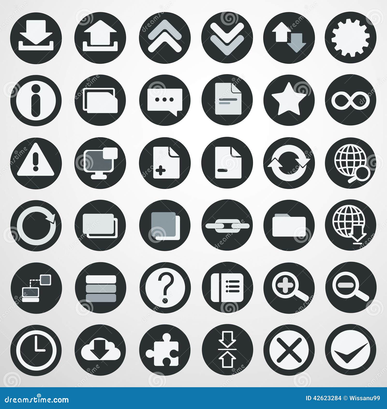 Download icon set stock vector. Illustration of file - 42623284