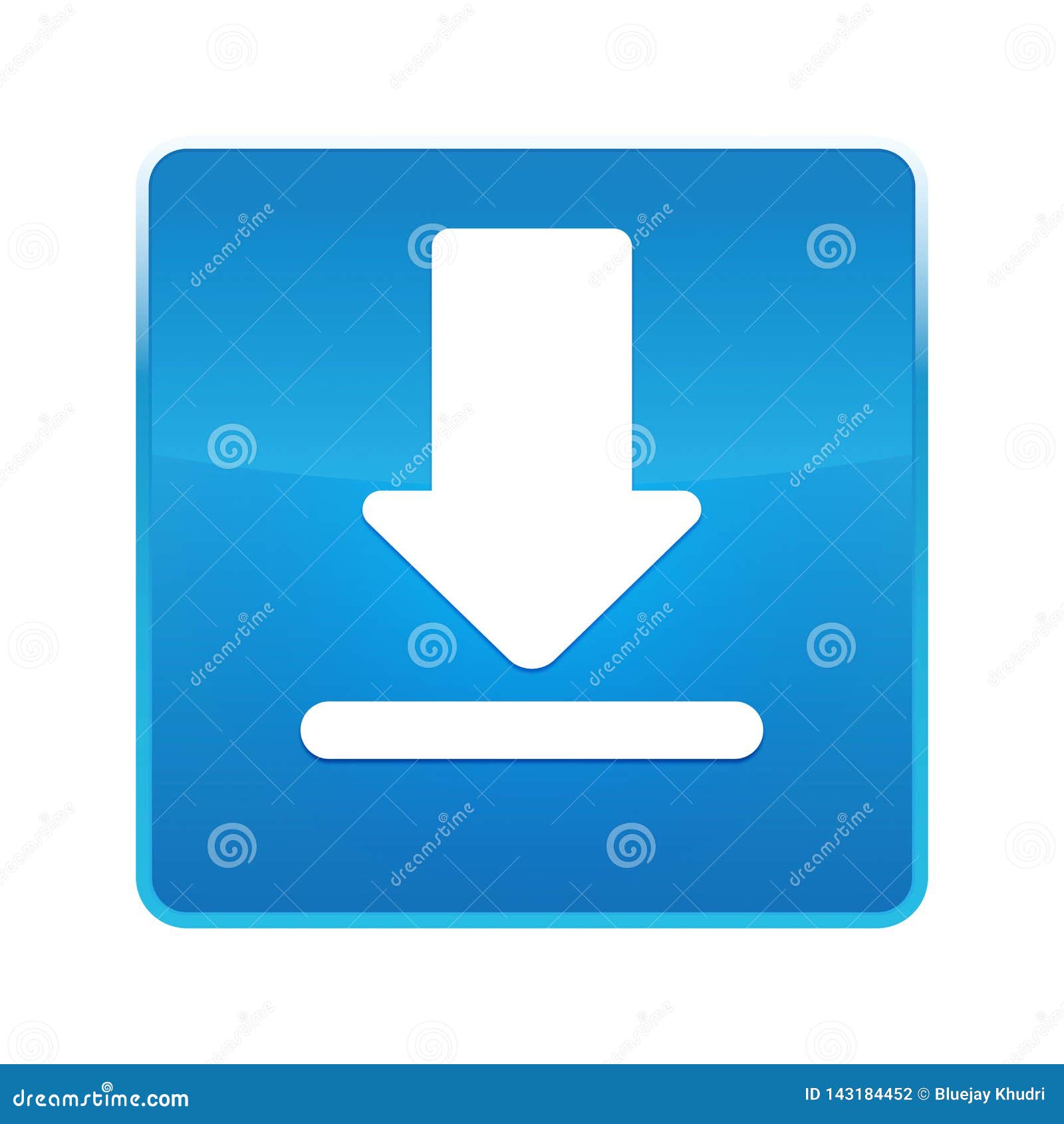 Download Icon Shiny Blue Square Button Stock Illustration ...