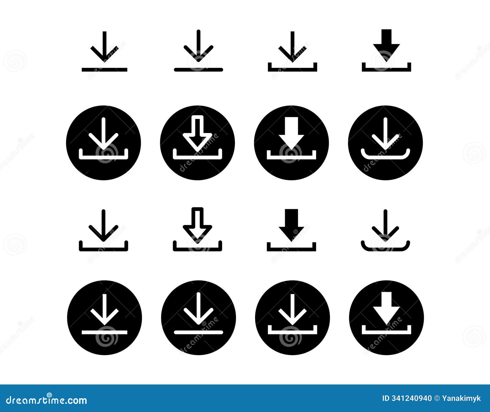 Download Icon Symbol. Round Sign Down Arrow. Download Icon for Apps ...