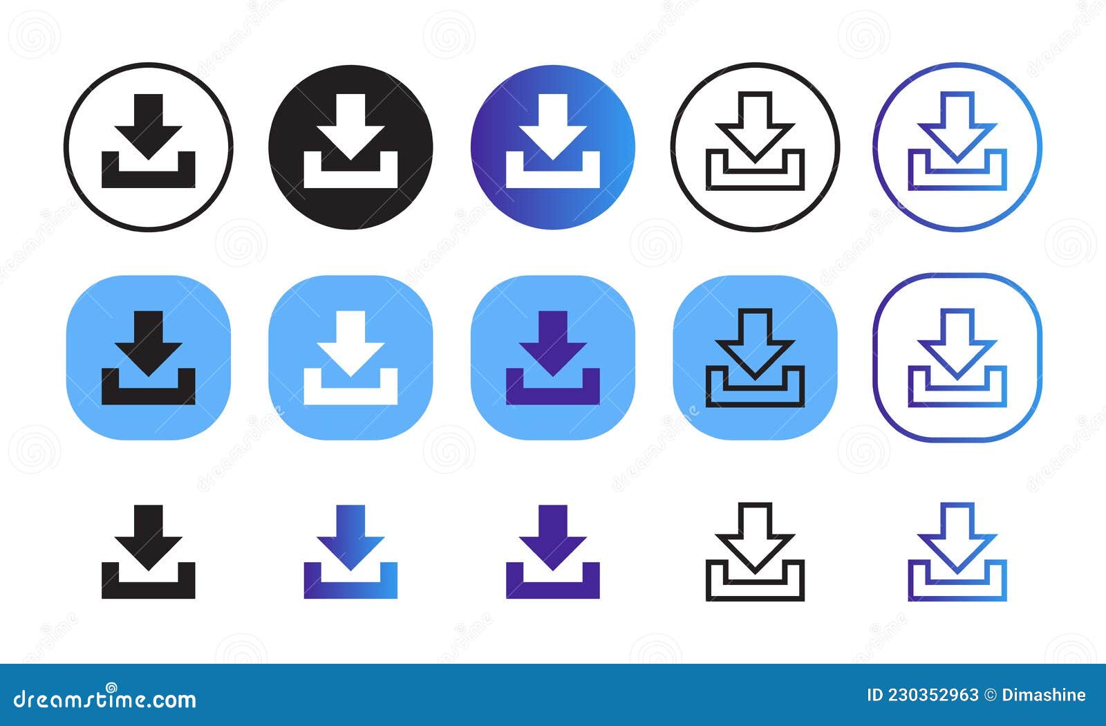 Download Icon. Upload Button. Flat Line Vector Simbol Illustration ...
