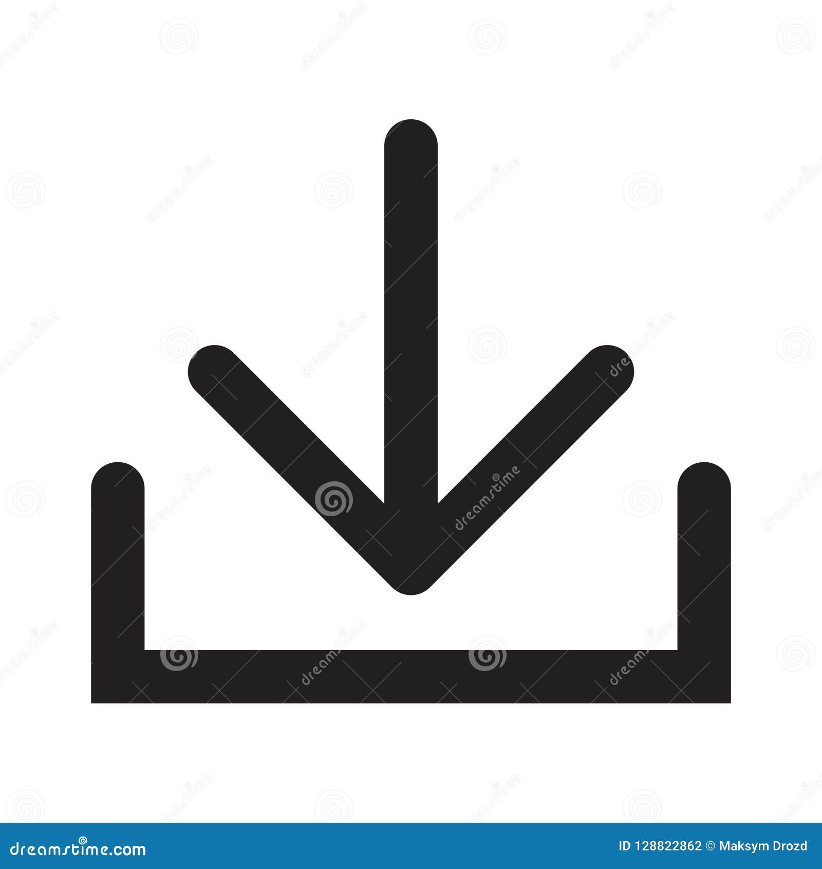 Download icon vector stock illustration. Illustration of sign - 128822862