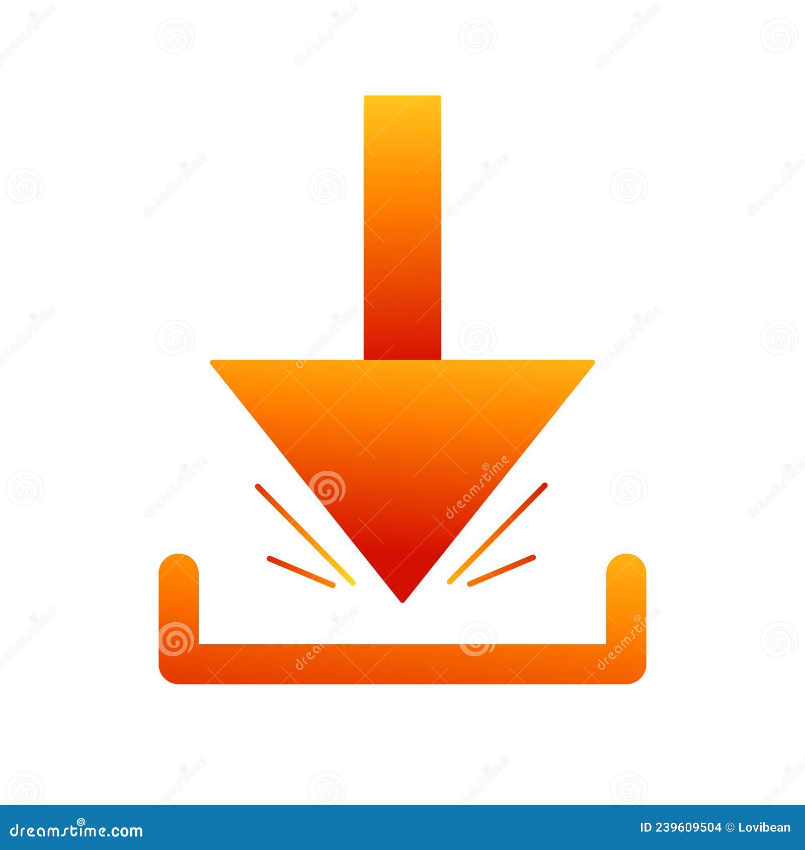 Orange Download Icon Vector for Web, Computer, and Mobile App Stock ...