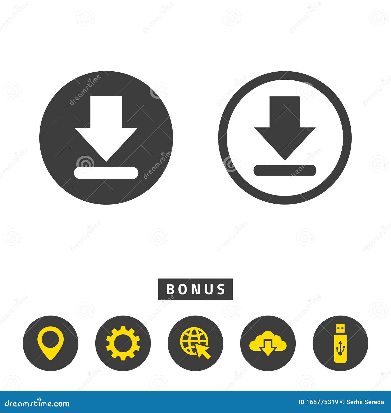 Download Icon on White Background Stock Illustration - Illustration of ...