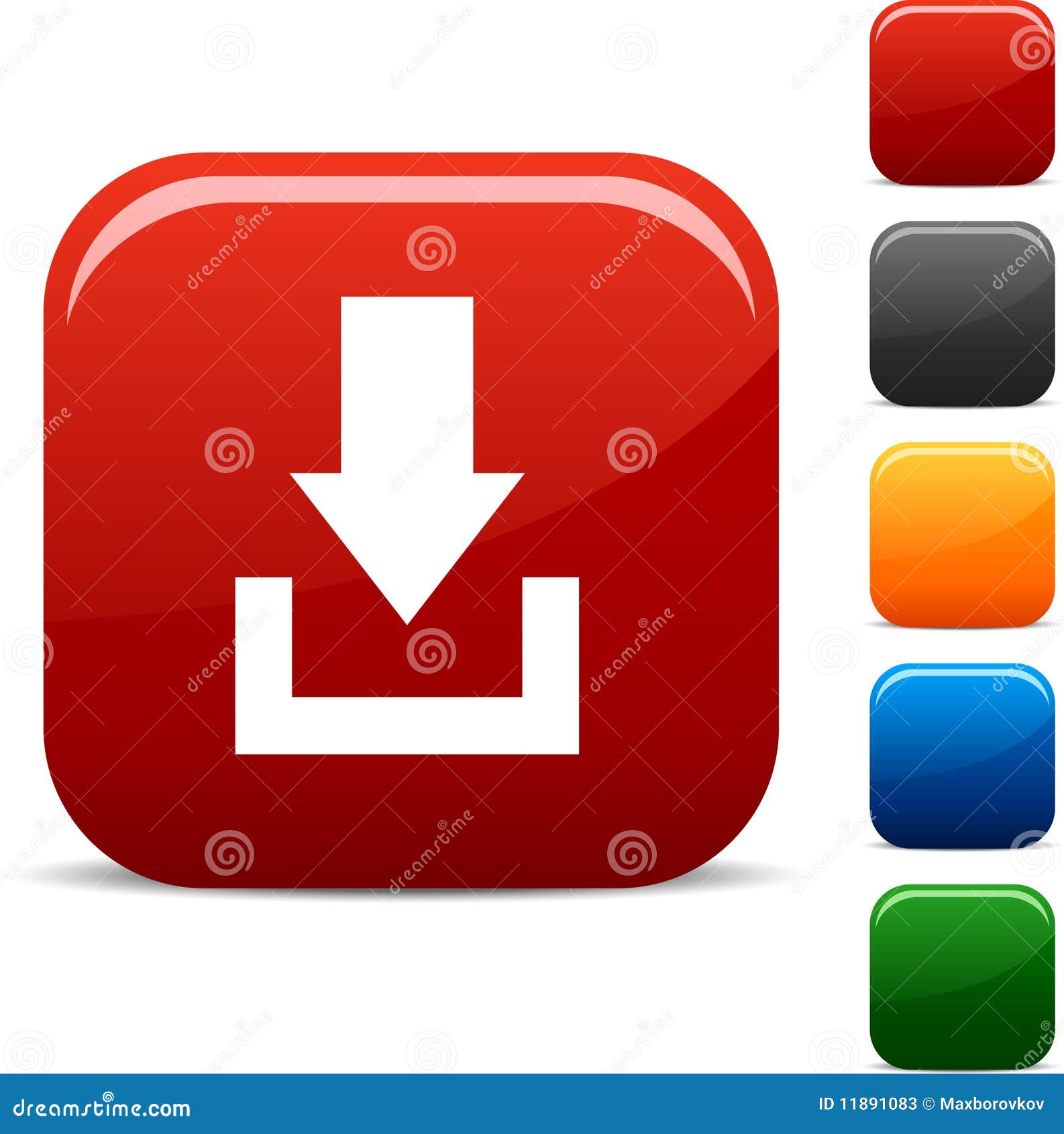 Download icons. stock vector. Illustration of buttons - 11891083