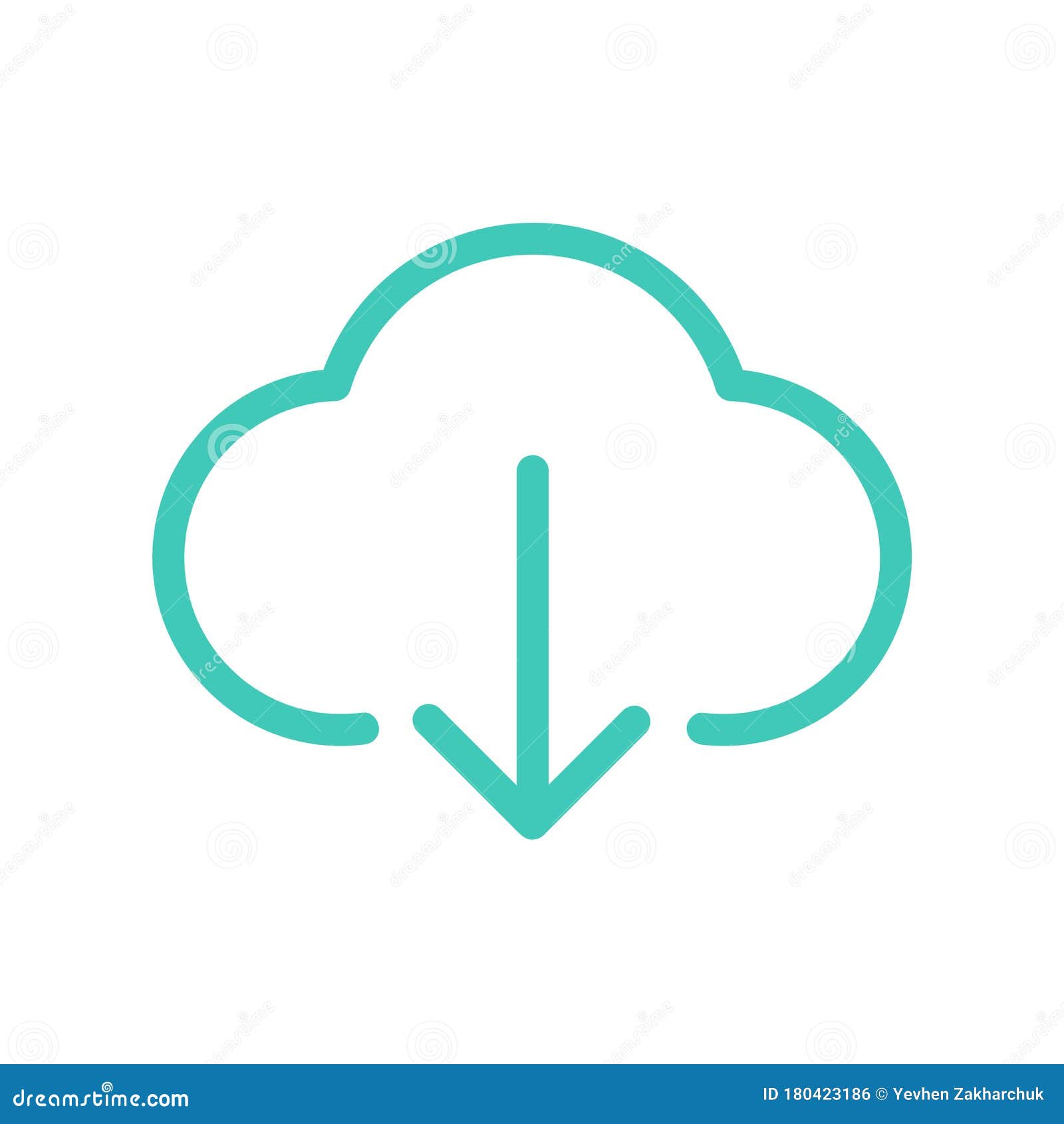 Download from the Internet Cloud Flat Line Icon Infographic ...
