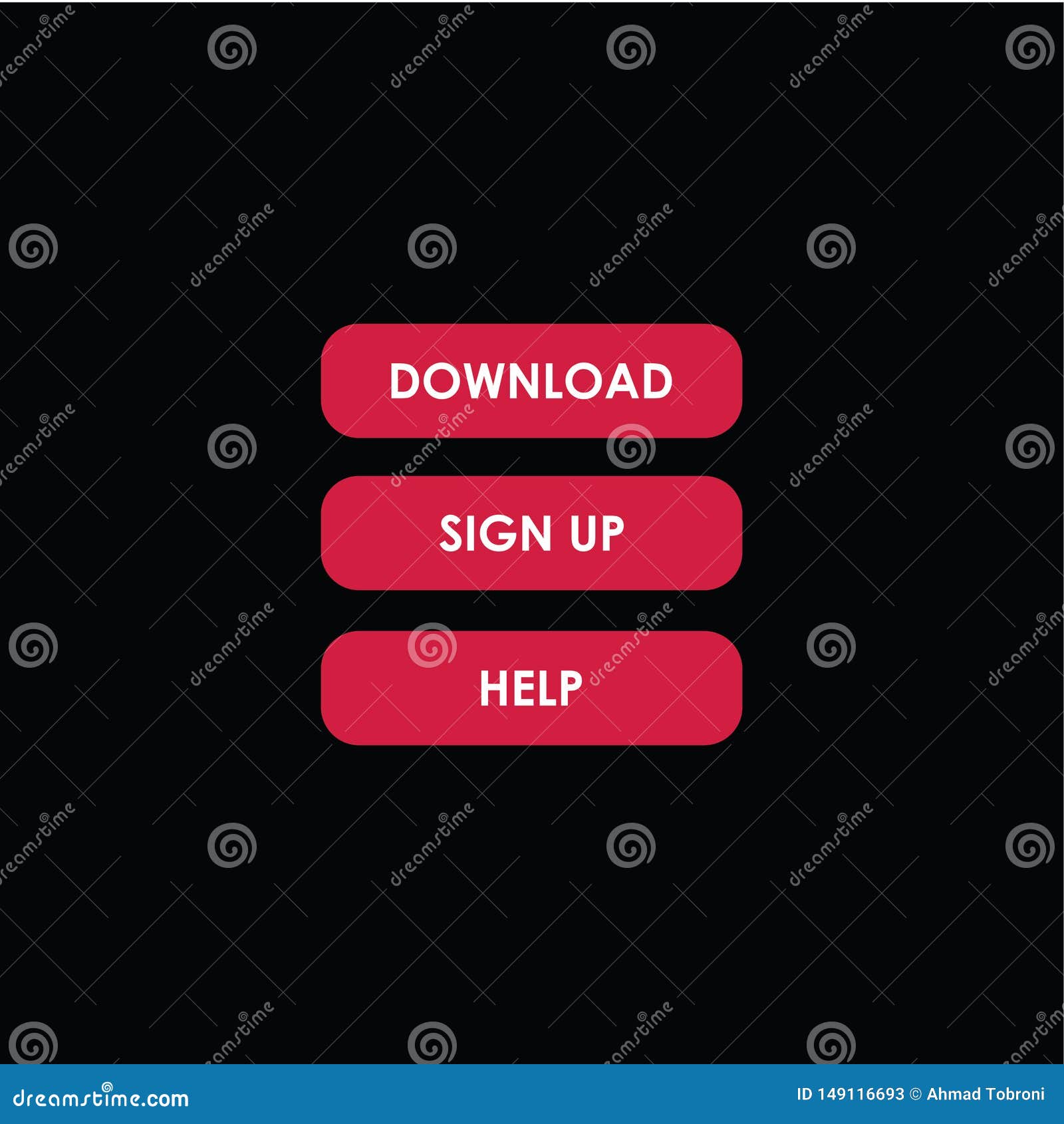 Download Label, Sign Up Label, Help Label Vector Template Design Vector ...