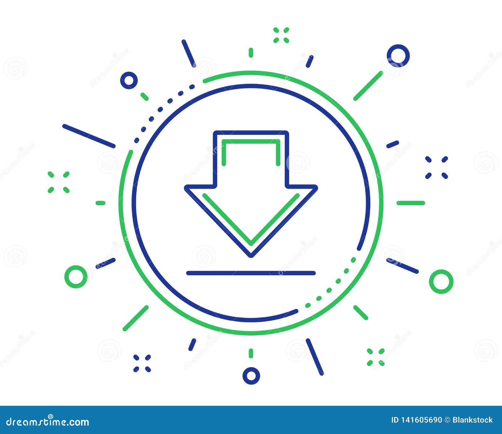 Download Line Icon. Internet Downloading Sign. Vector Stock Vector ...