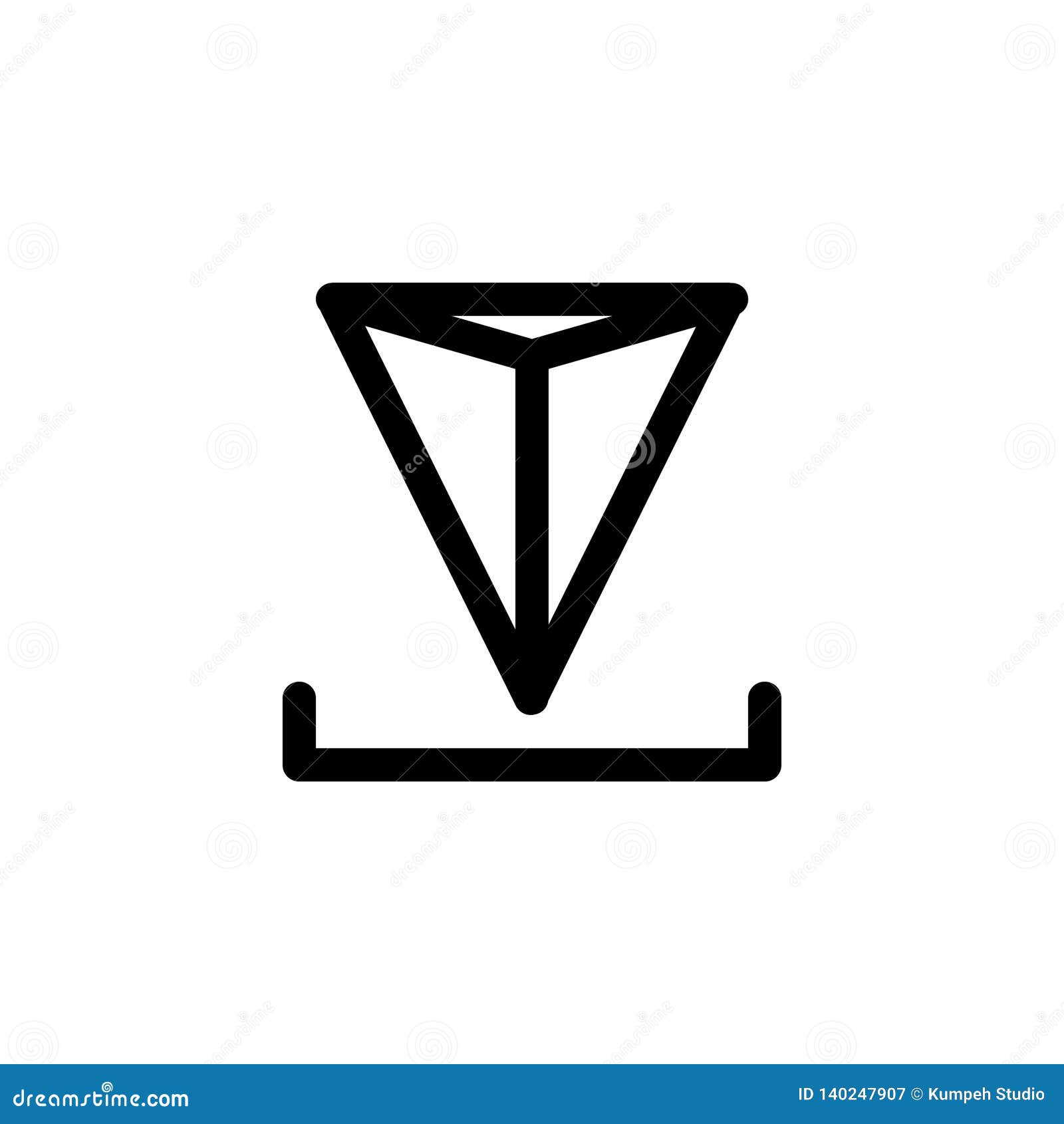 Download Manager Icon with Line Style Vector Illustration Stock Vector ...