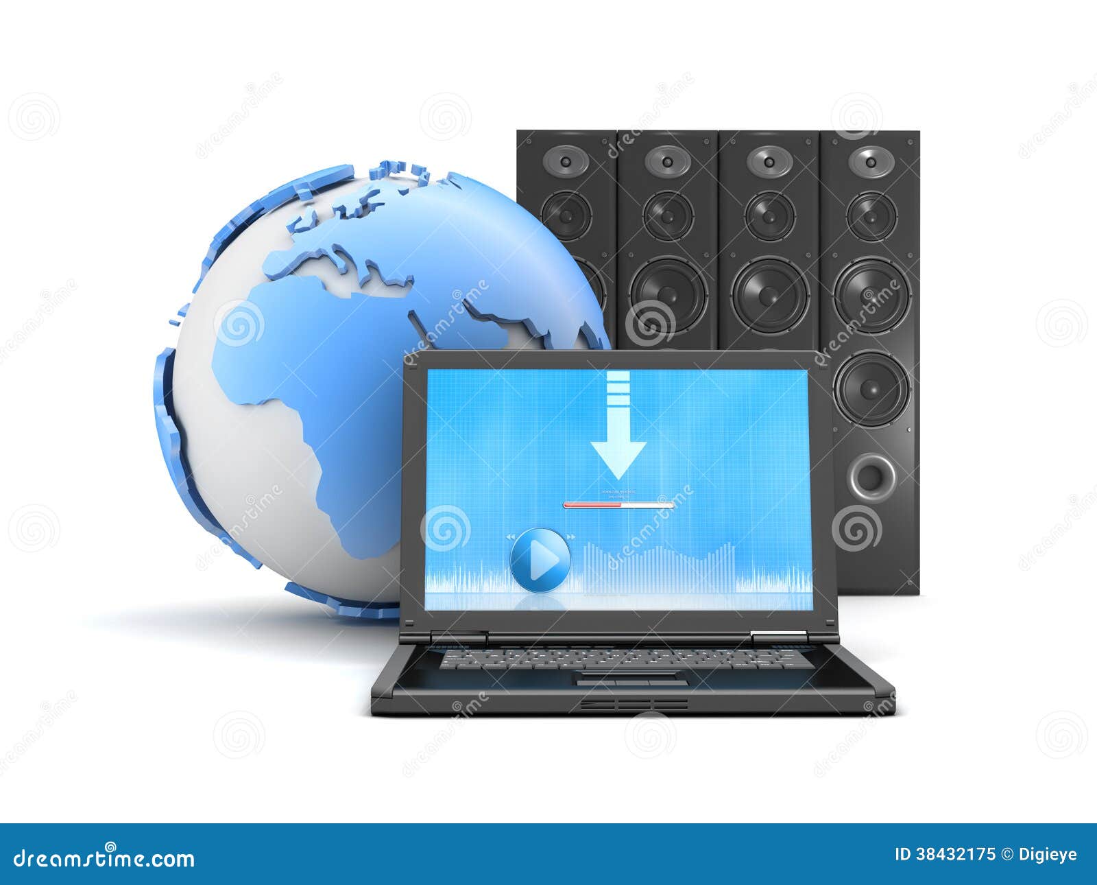 Download Music from Internet Stock Illustration - Illustration of ...