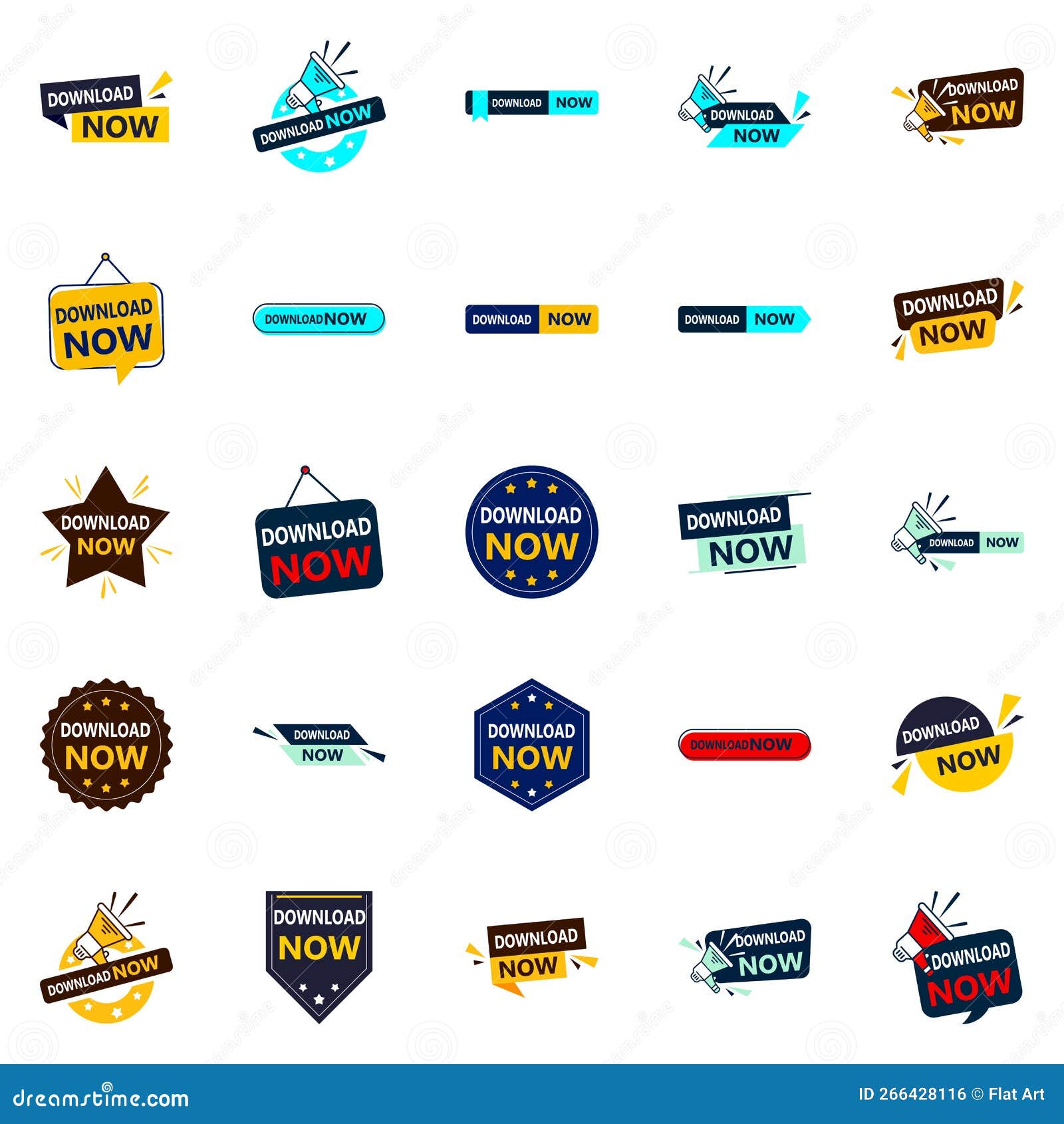 Download Now Banner Pack 25 Different Styles Stock Vector ...