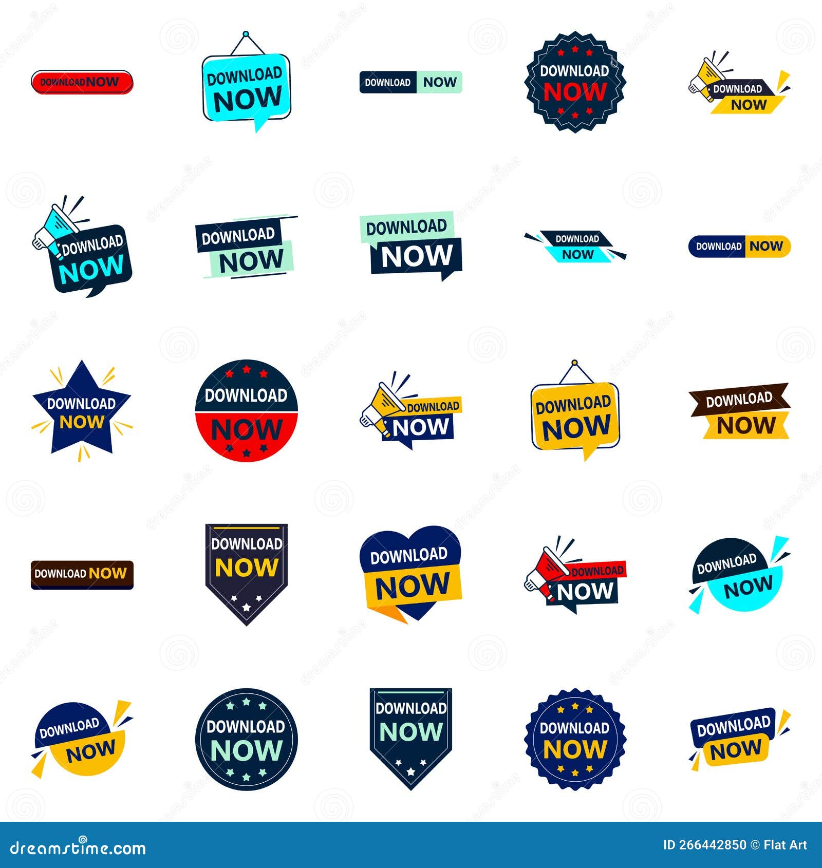 Download Now Banner Pack 25 Different Styles Stock Vector ...