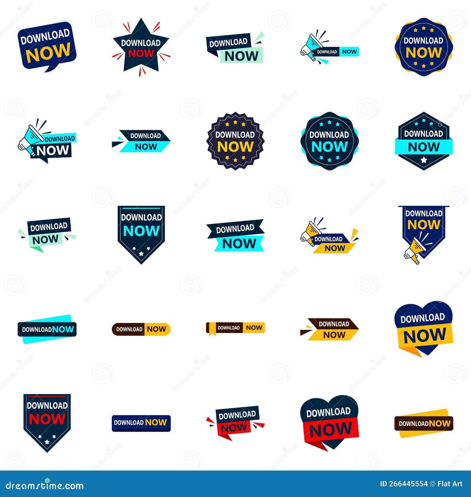 Download Now Banner Pack 25 Different Styles Stock Vector ...