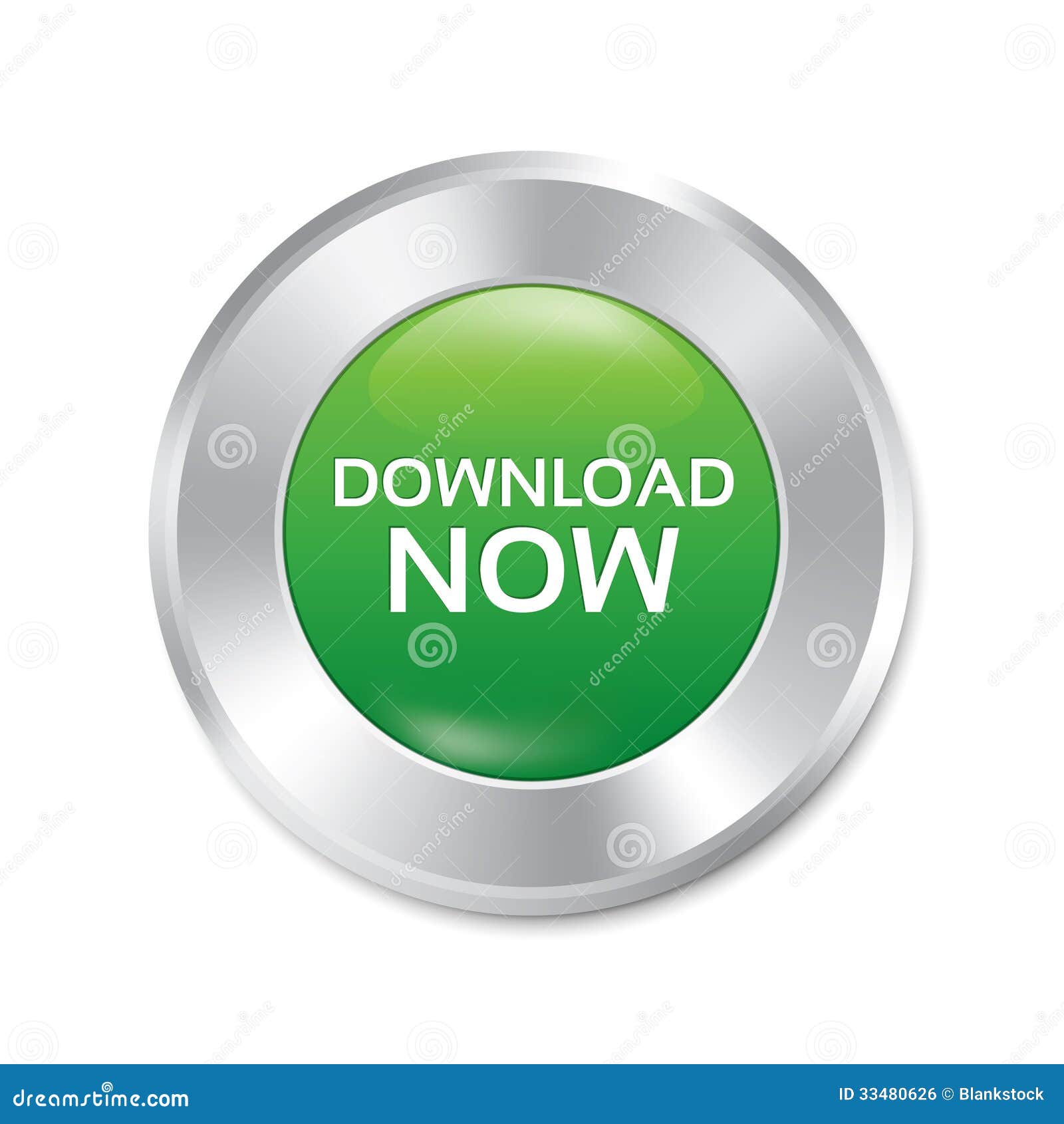 Download Now Button. Green Round Sticker Stock Illustration ...
