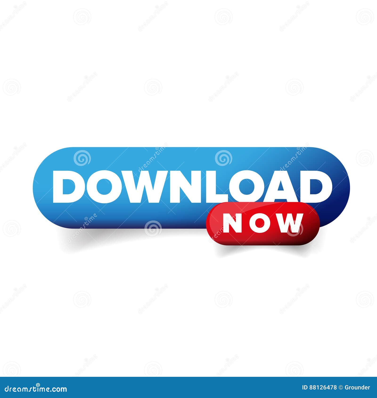Download Now button vector stock vector. Illustration of shadow - 88126478