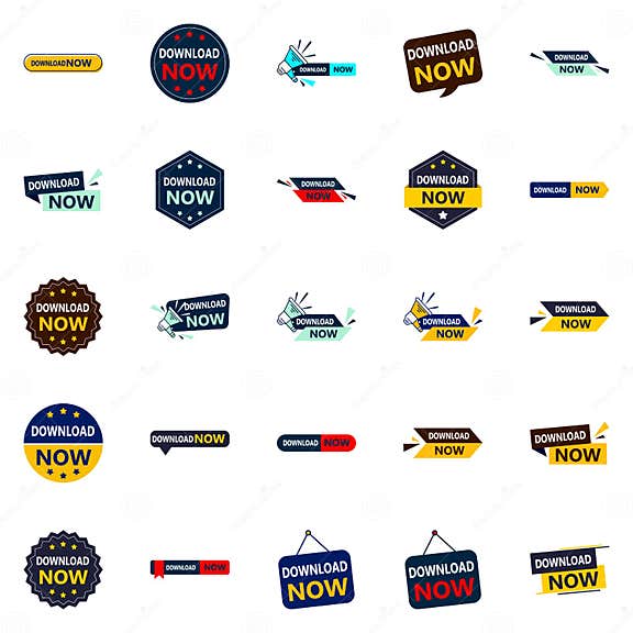 Download Now Graphics Collection 25 Different Designs Stock Vector ...