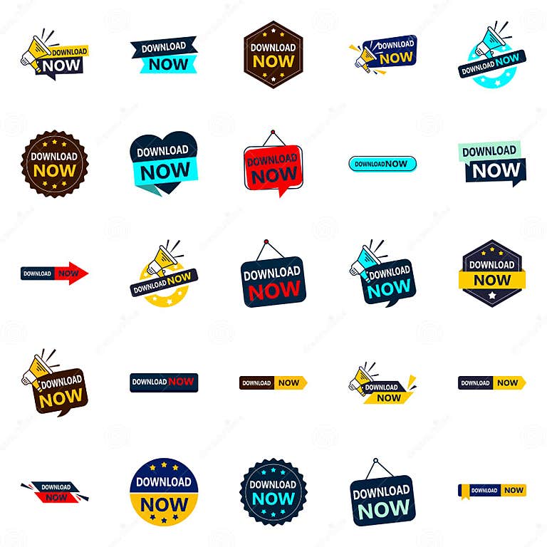 Download Now Graphics Collection 25 Different Designs Stock Vector ...