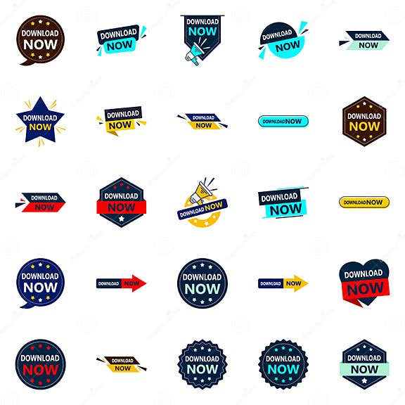 Download Now Pack 25 Diverse Design Options Stock Vector - Illustration ...