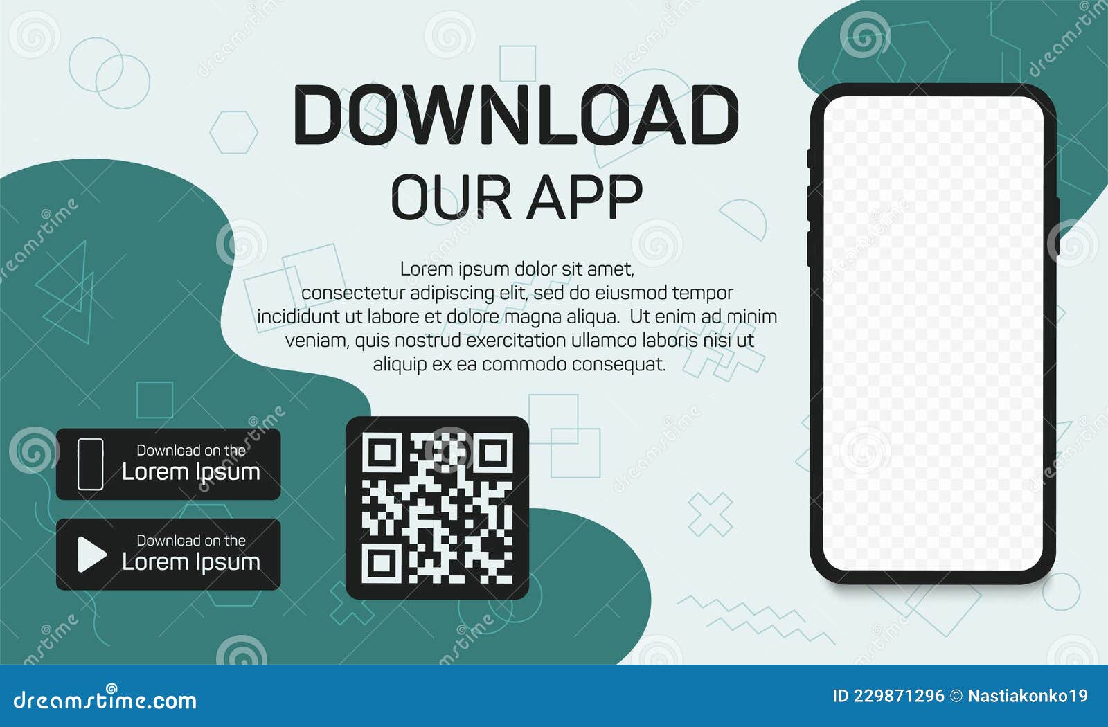 Download Page of the Mobile App. Empty Screen Smartphone for You App ...