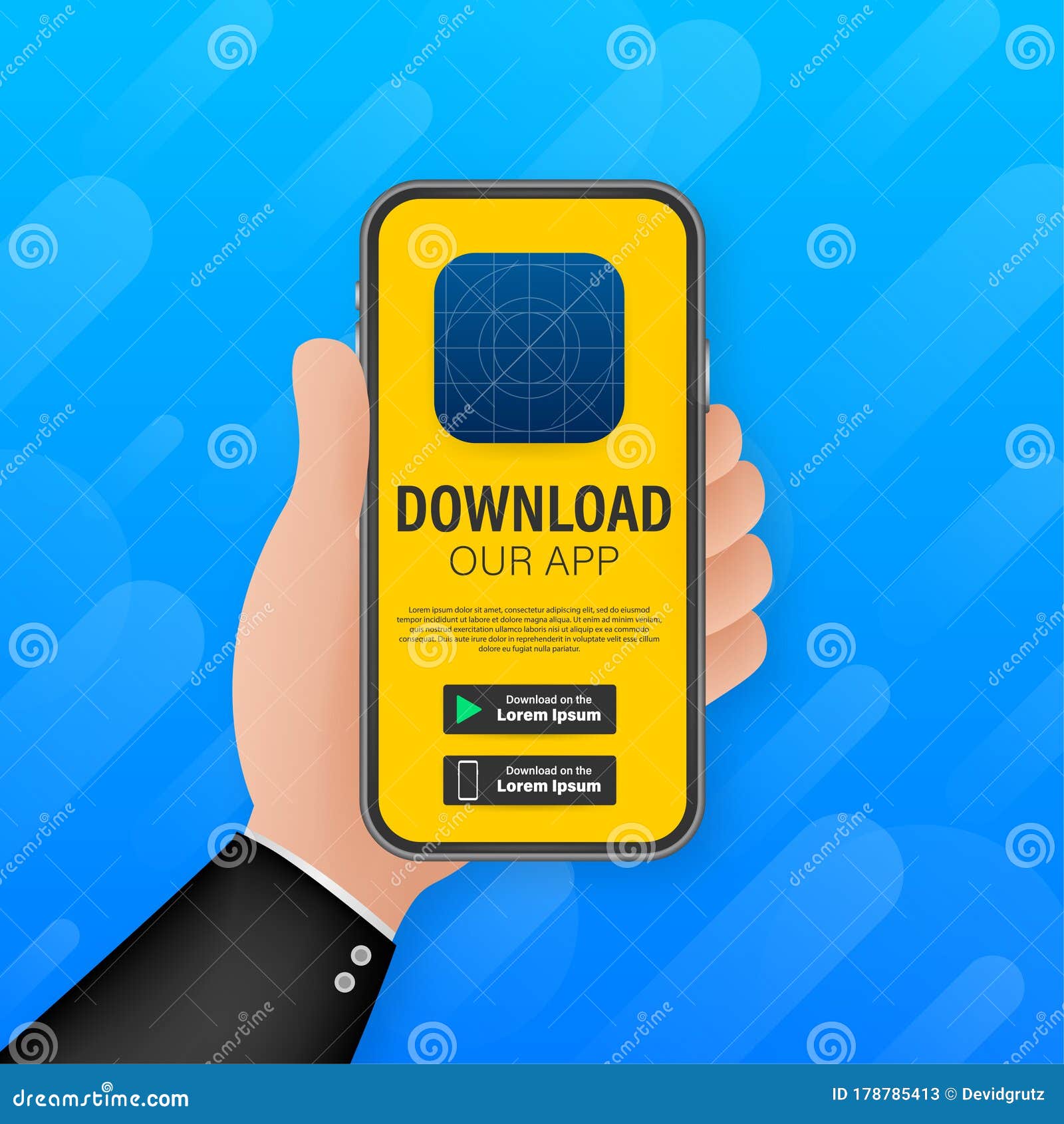 Download Page of the Mobile App. Empty Screen Smartphone for You App ...