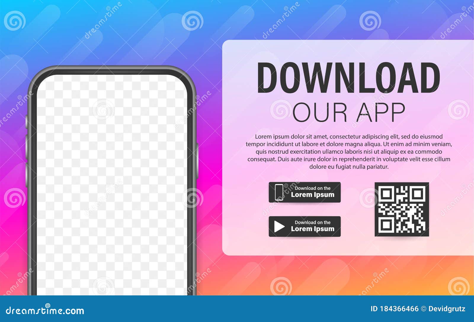 Download Page of the Mobile App. Empty Screen Smartphone for You App ...