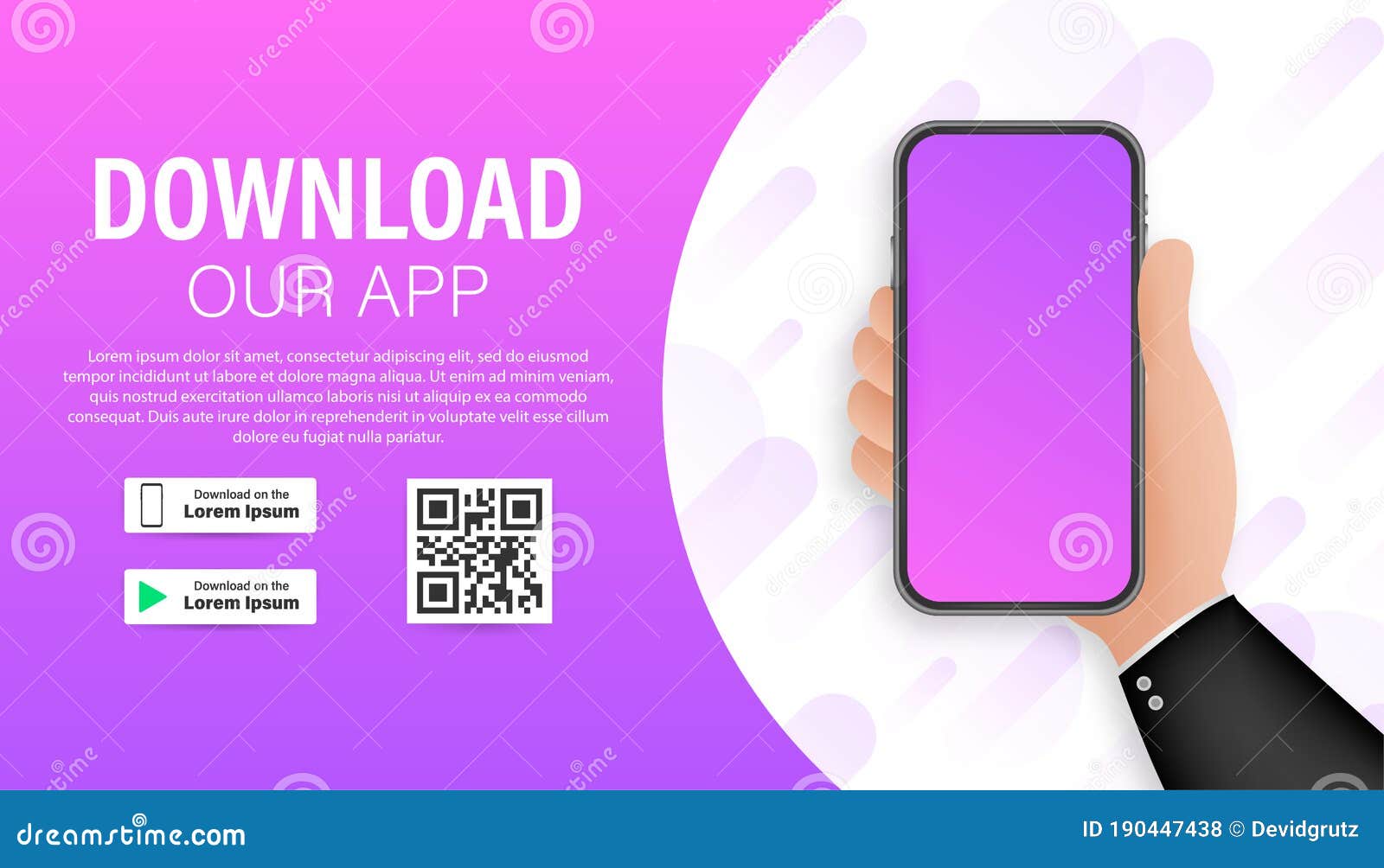 Download Page of the Mobile App. Empty Screen Smartphone for You App ...