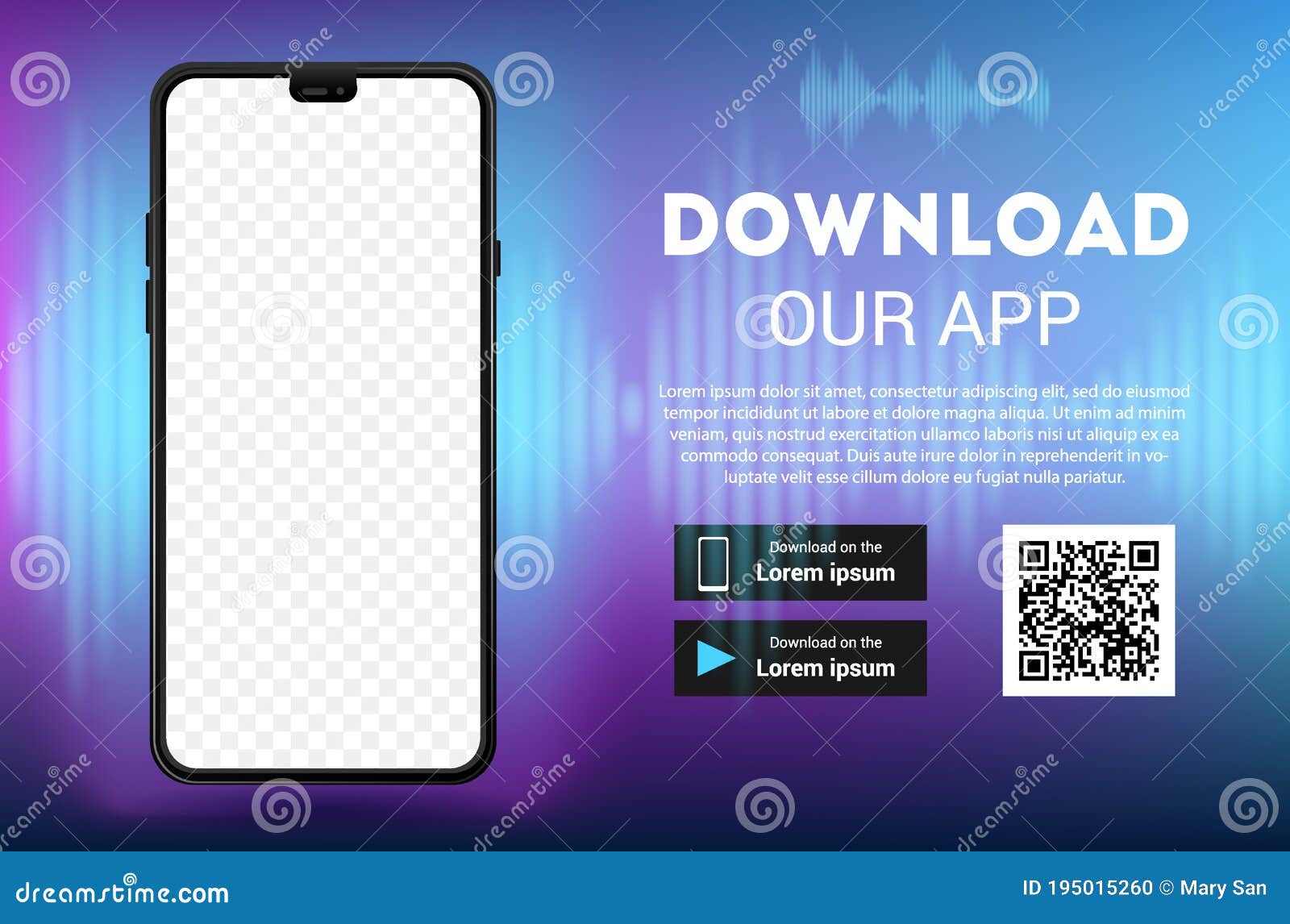 Download Page of the Mobile App. Empty Screen Smartphone for You App ...