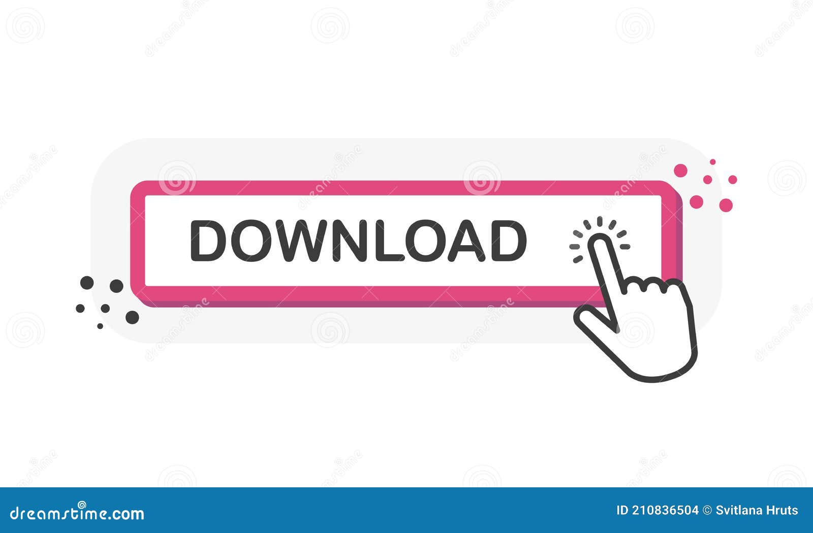 Download Pink 3D Button with Hand Pointer Clicking. White Background ...