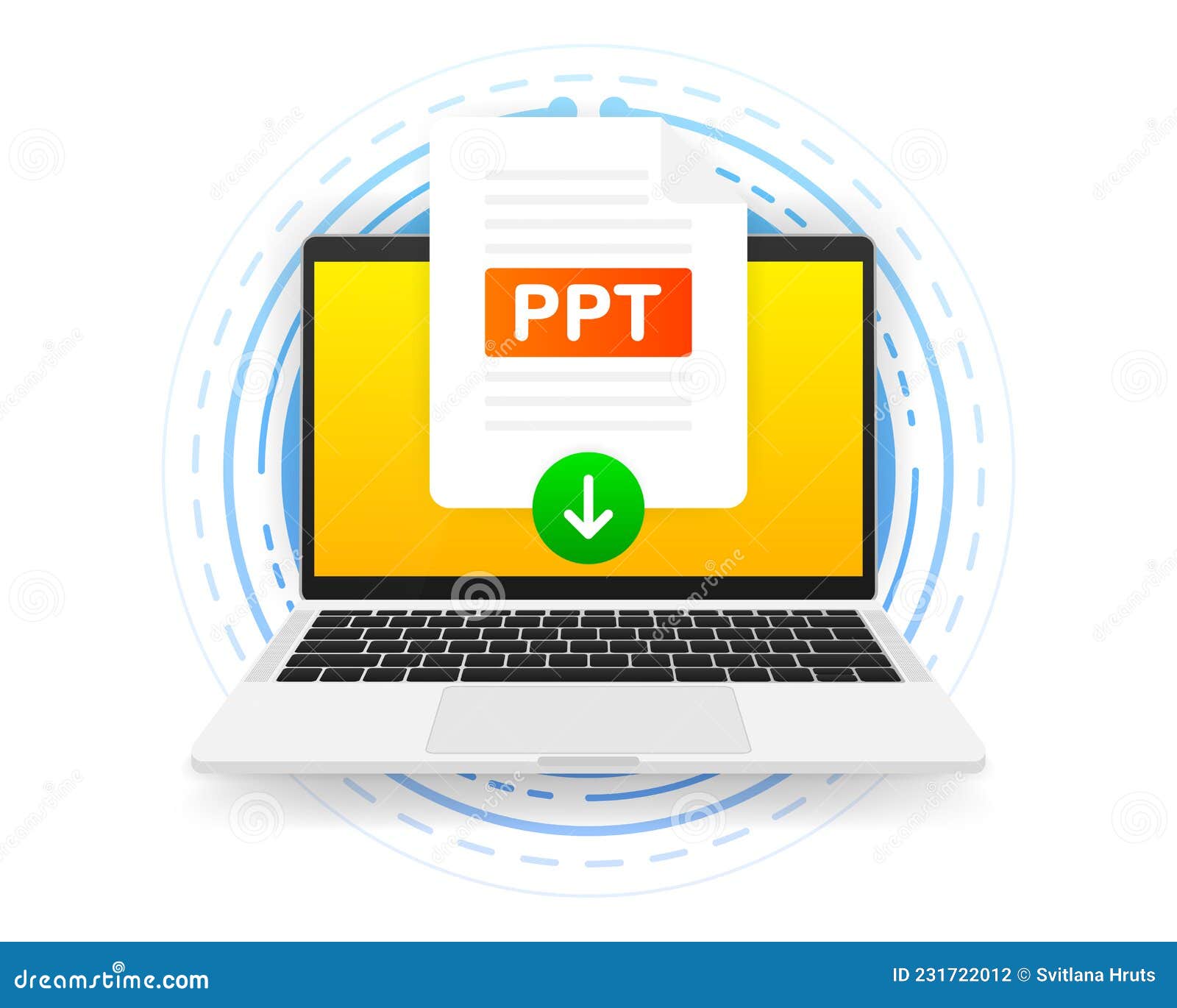 Download PPT Icon File with Label on Screen Computer. Downloading ...