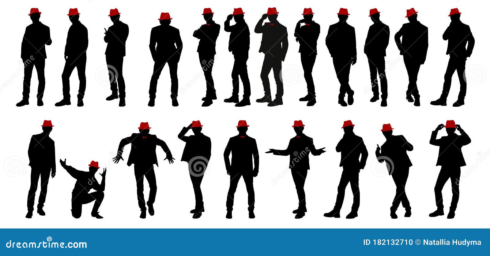 Silhouette Of Difference Body Between Shapely Man And Fat. Cartoon ...